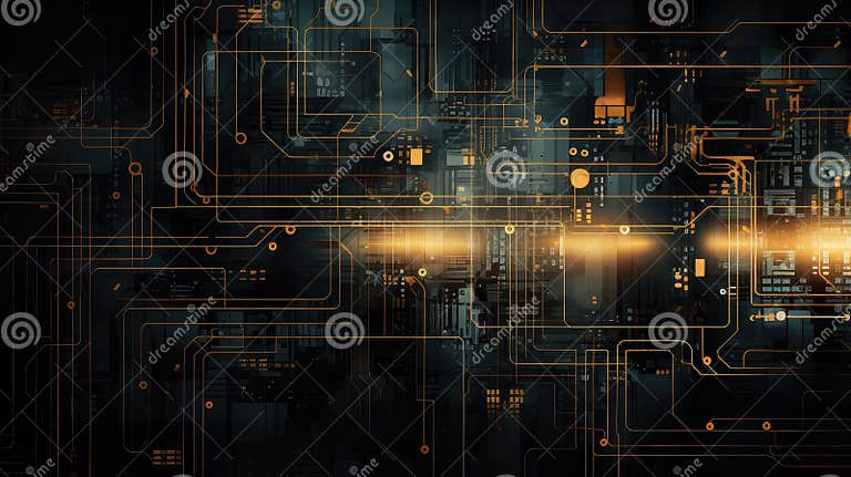 Wiring Technology Background Pattern Stock Illustration - Illustration ...