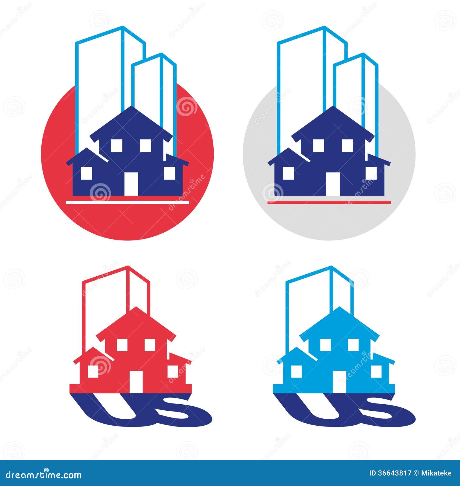 Wirklich-Zustand-Symbole vektor abbildung. Illustration von gebäude ...