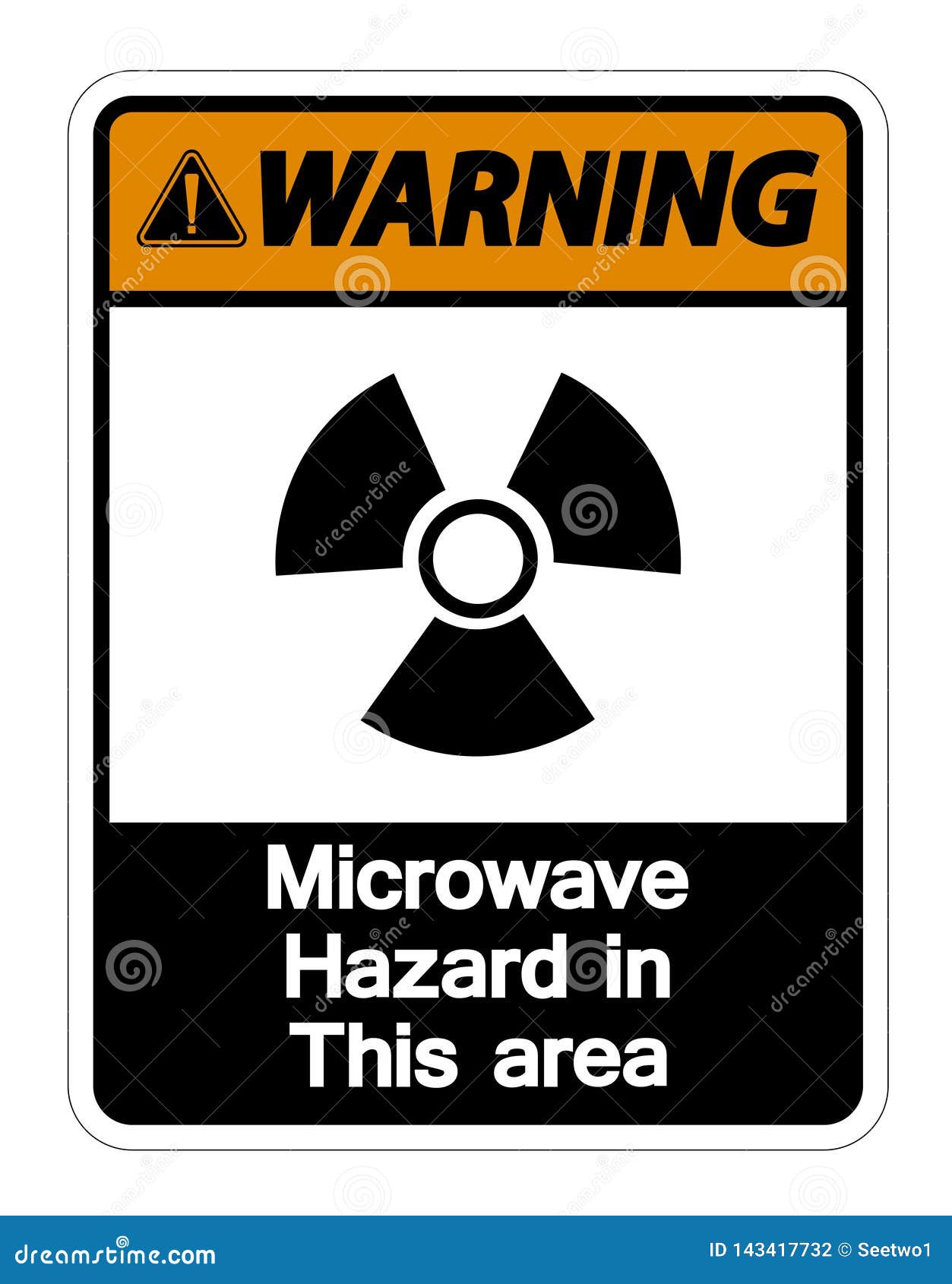 Symbol Wirning Microwave Hazard Sign on White Background Stock Vector ...
