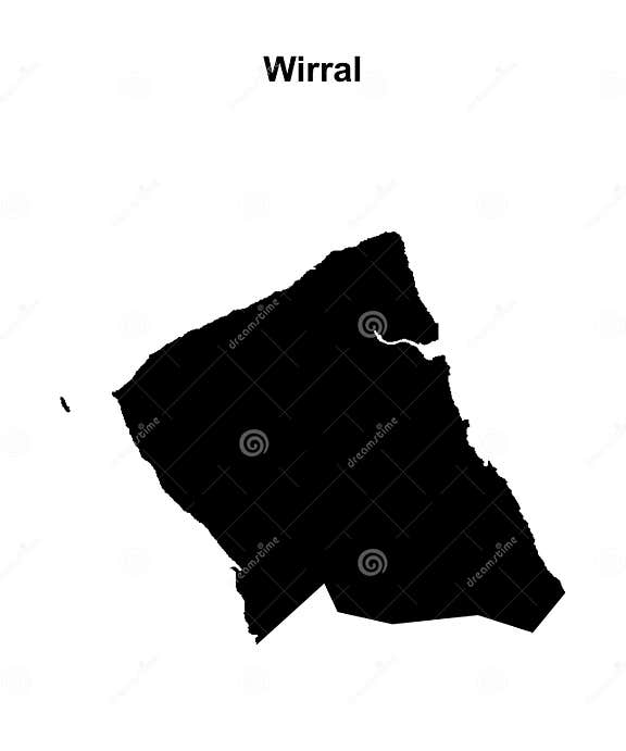 Wirral outline map stock illustration. Illustration of kingdom - 360365162