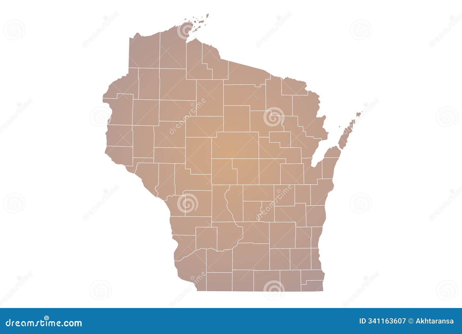Wisconsin Administrative Map. Counties Map of Wisconsin, Blank Map ...