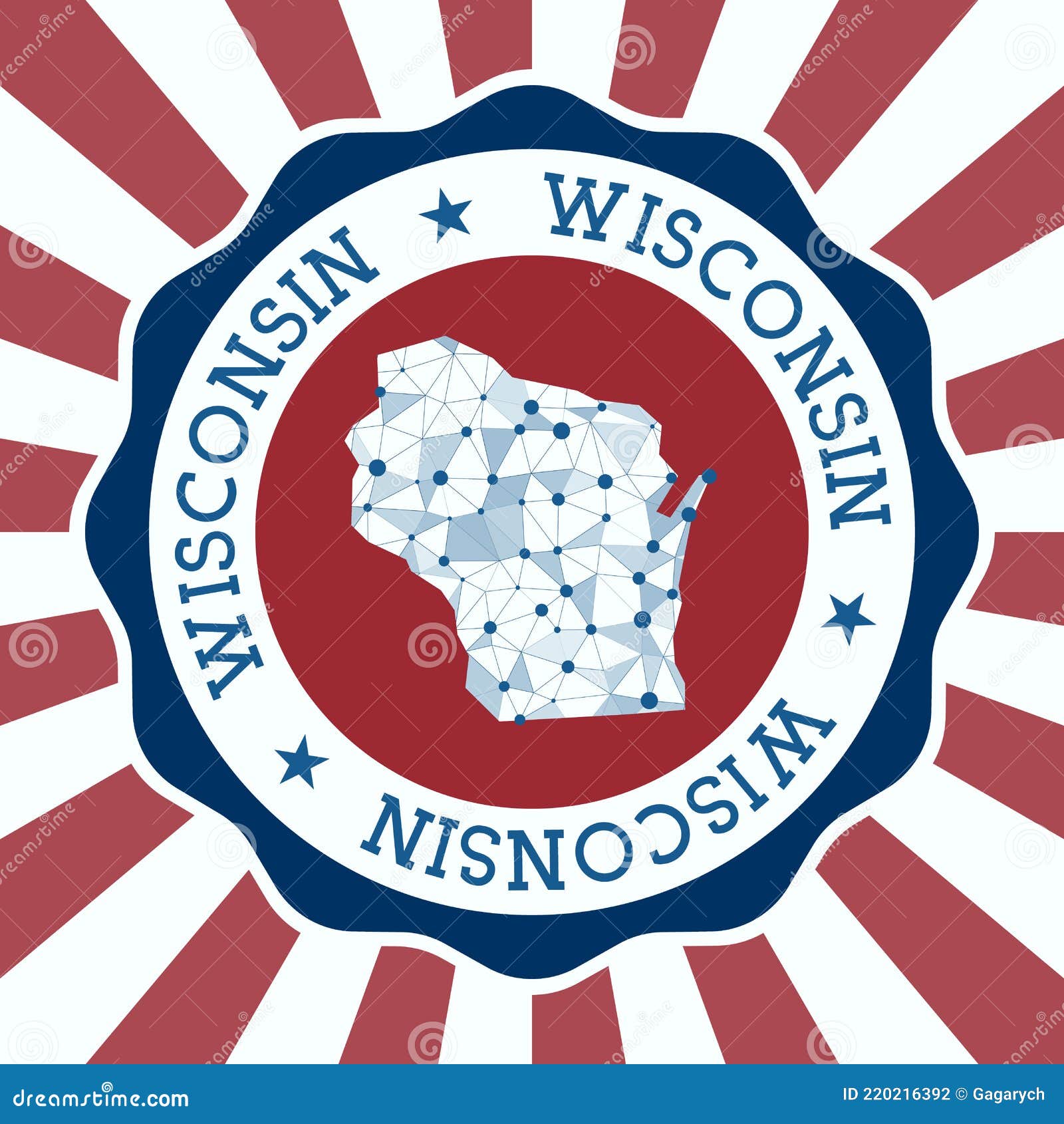 Wisconsin Badge. stock vector. Illustration of geography - 220216392