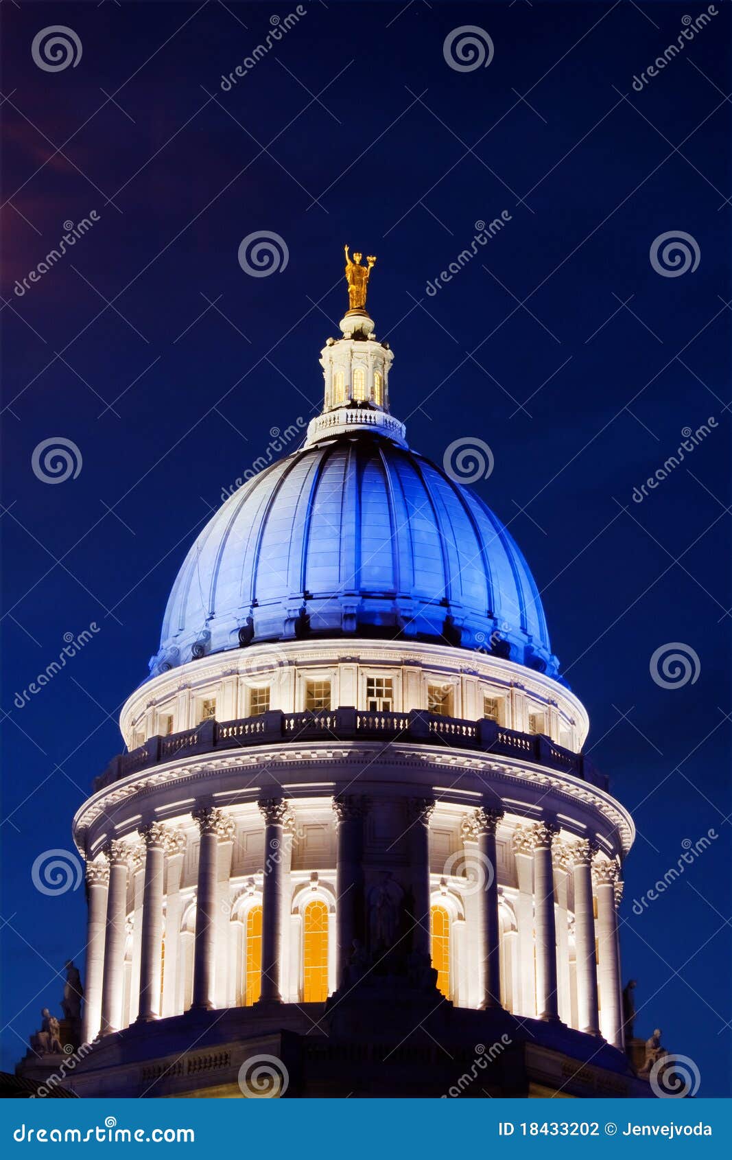 Wisconsin Capitol in Blue stock photo. Image of state - 18433202