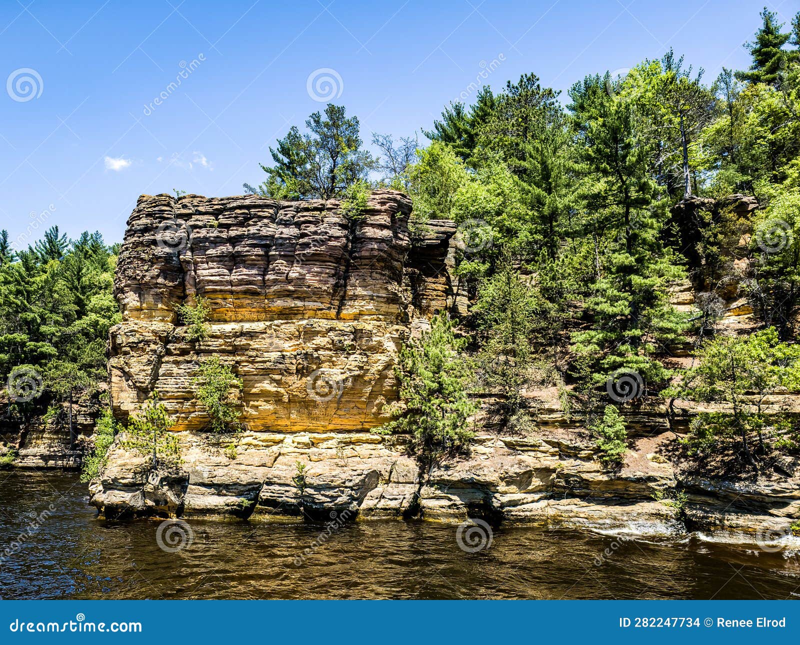 Wisconsin Dells River Rock Formation Stock Photo - Image of dells ...