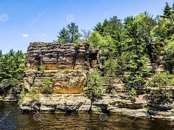 Wisconsin Dells River Rock Formation Stock Photo - Image of dells ...