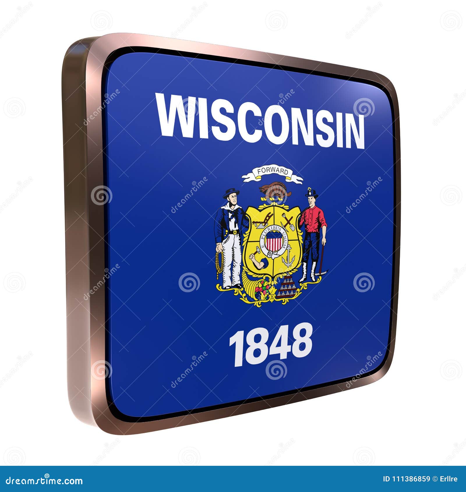 Wisconsin flag icon stock illustration. Illustration of american ...