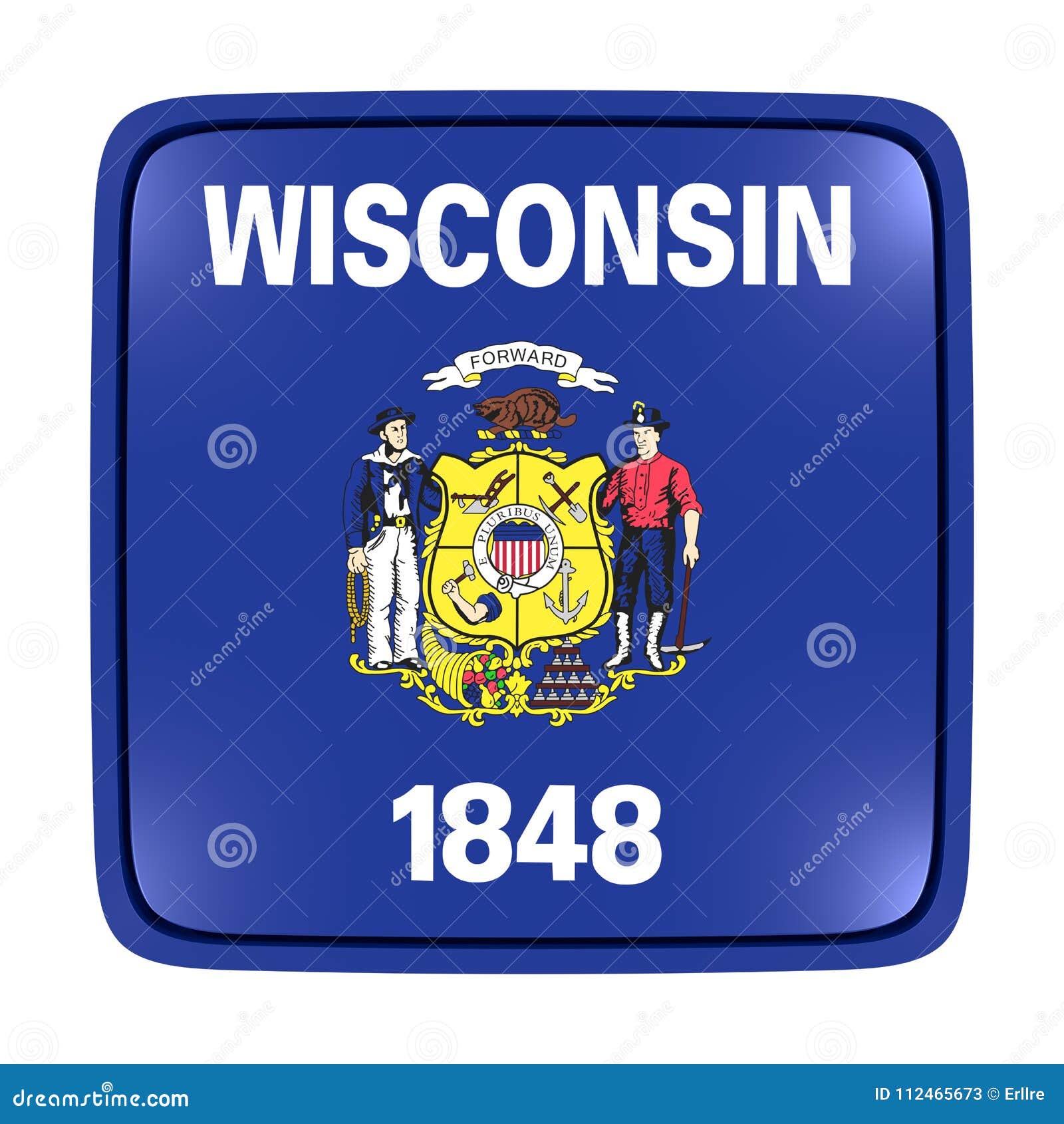 Wisconsin flag icon stock illustration. Illustration of icon - 112465673