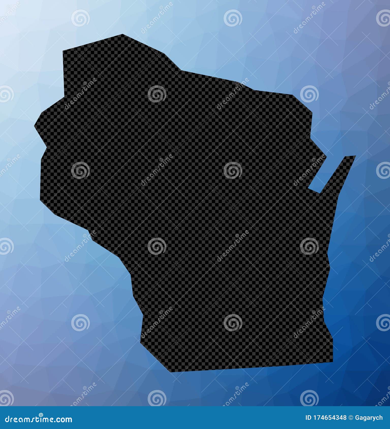 Wisconsin geometric map. stock vector. Illustration of national - 174654348