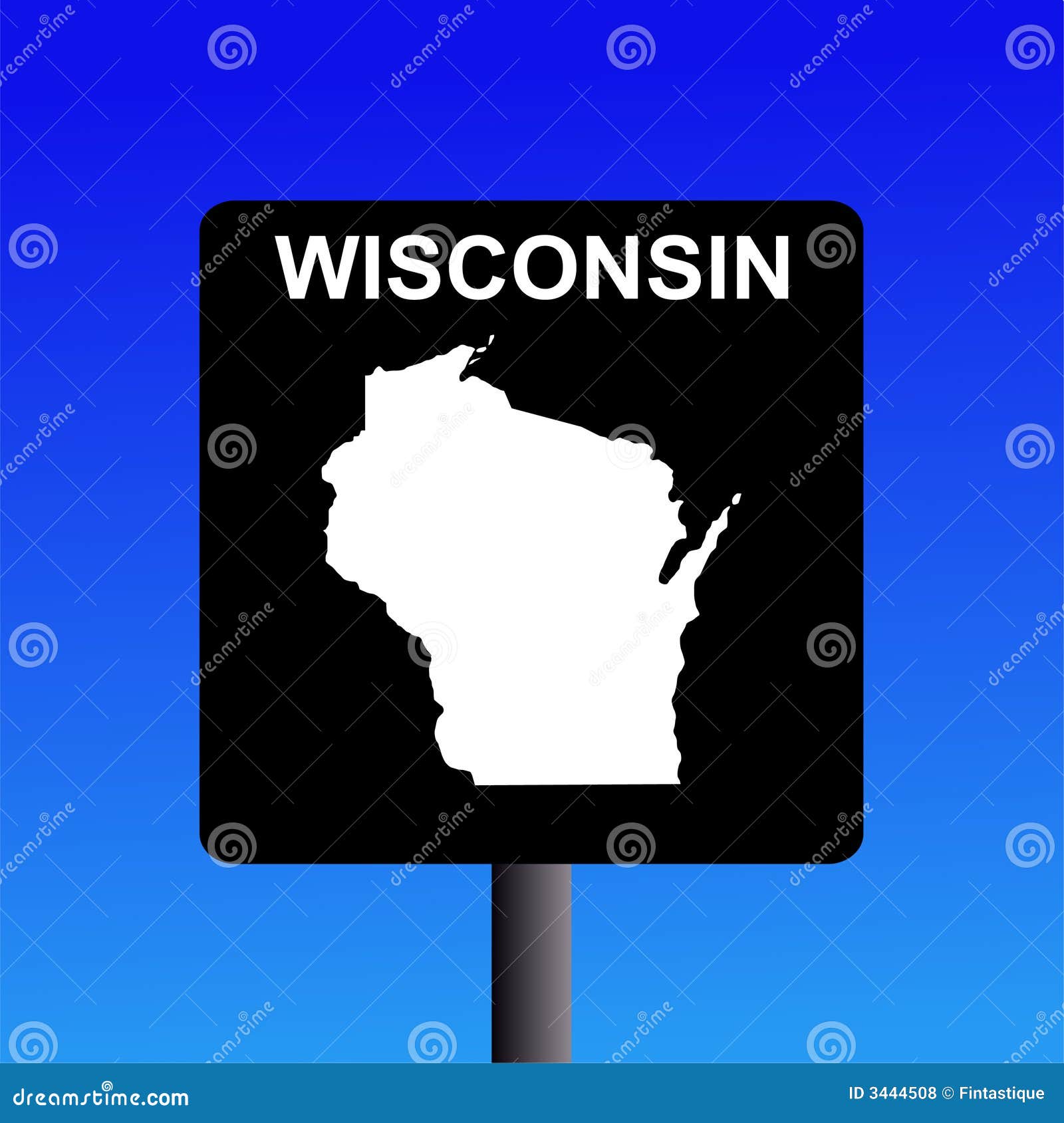 Wisconsin highway sign stock vector. Illustration of america - 3444508