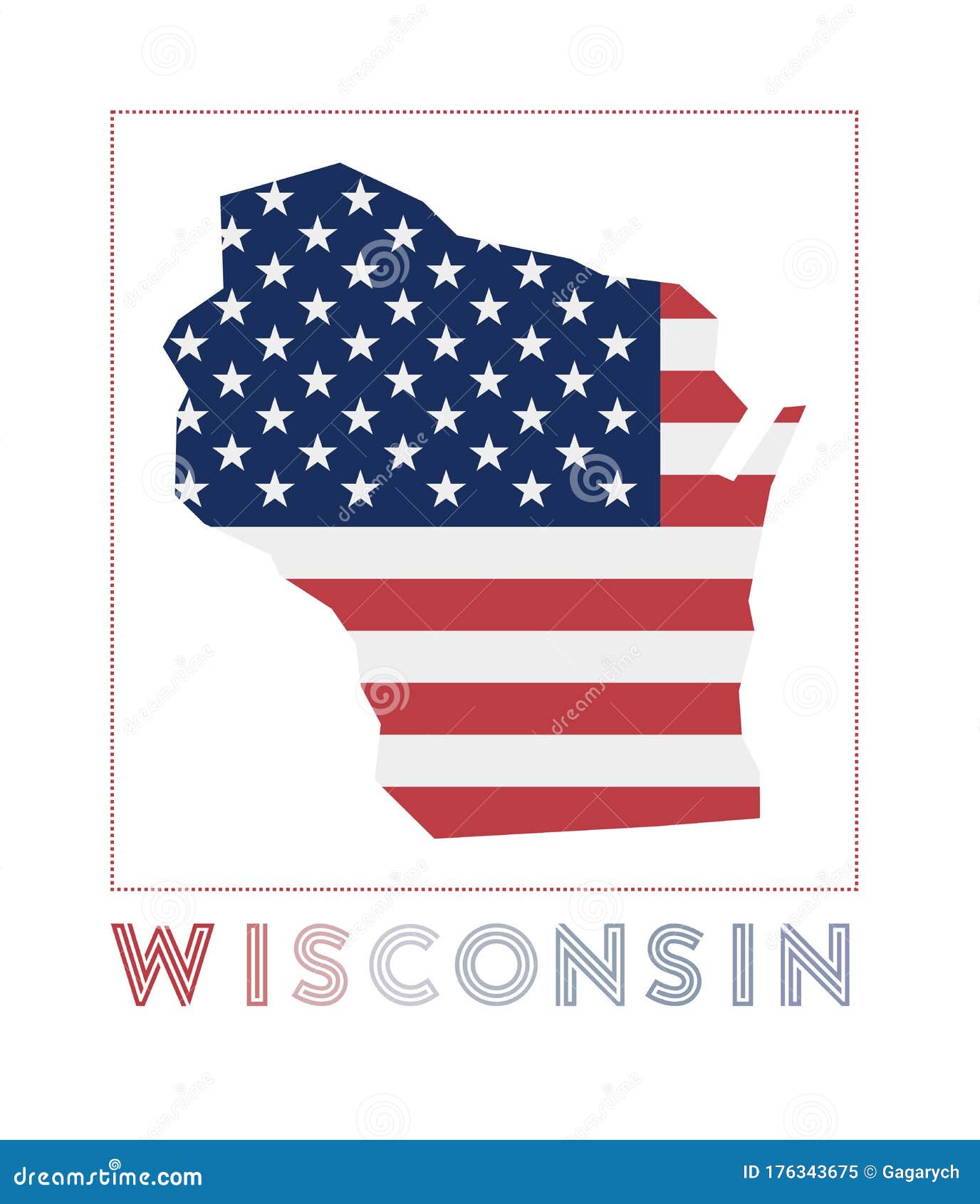 Wisconsin Logo. Map of Wisconsin with Us State. Stock Vector ...