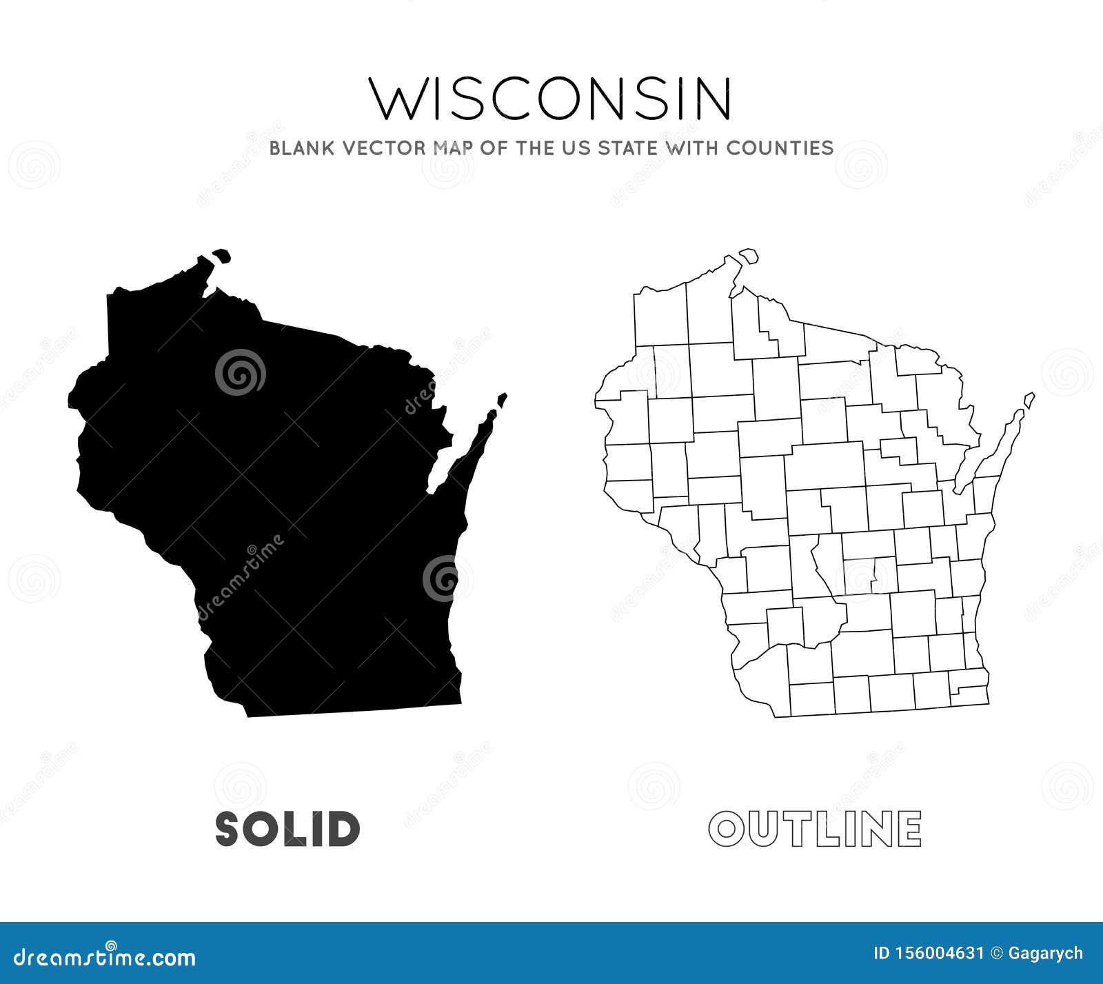 Wisconsin map. stock vector. Illustration of country - 156004631