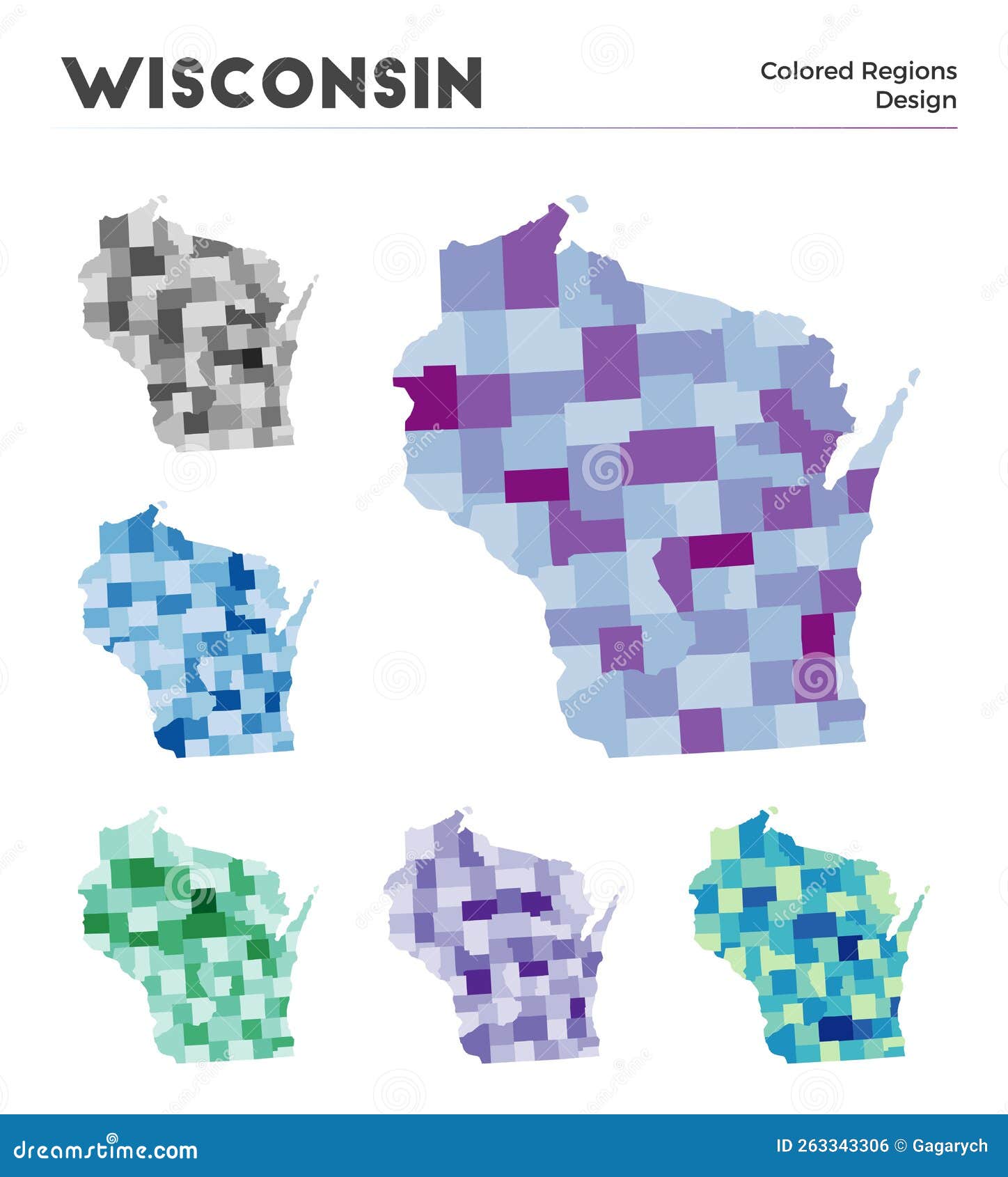 Wisconsin map collection. stock vector. Illustration of citizenship ...