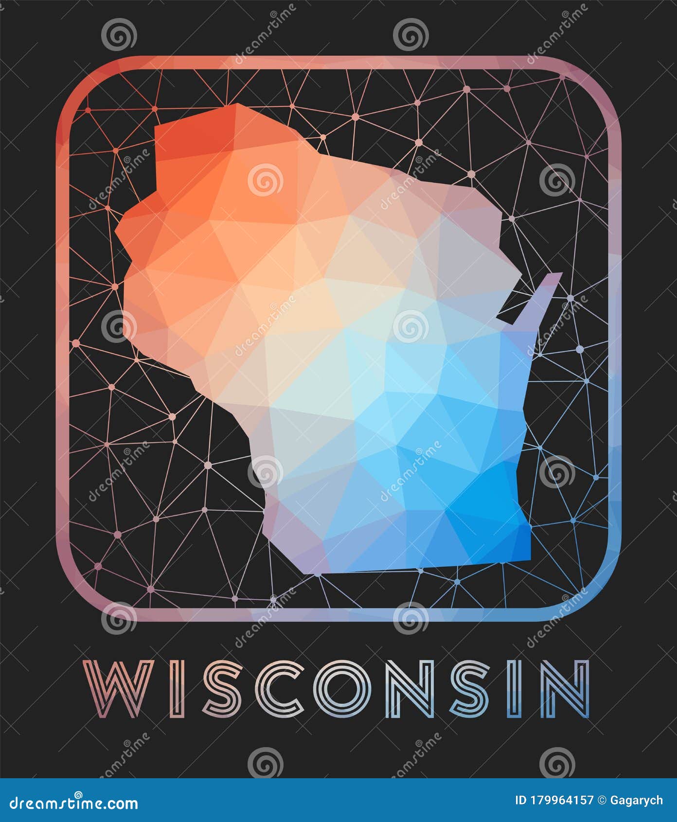 Wisconsin map design. stock vector. Illustration of silhouette - 179964157