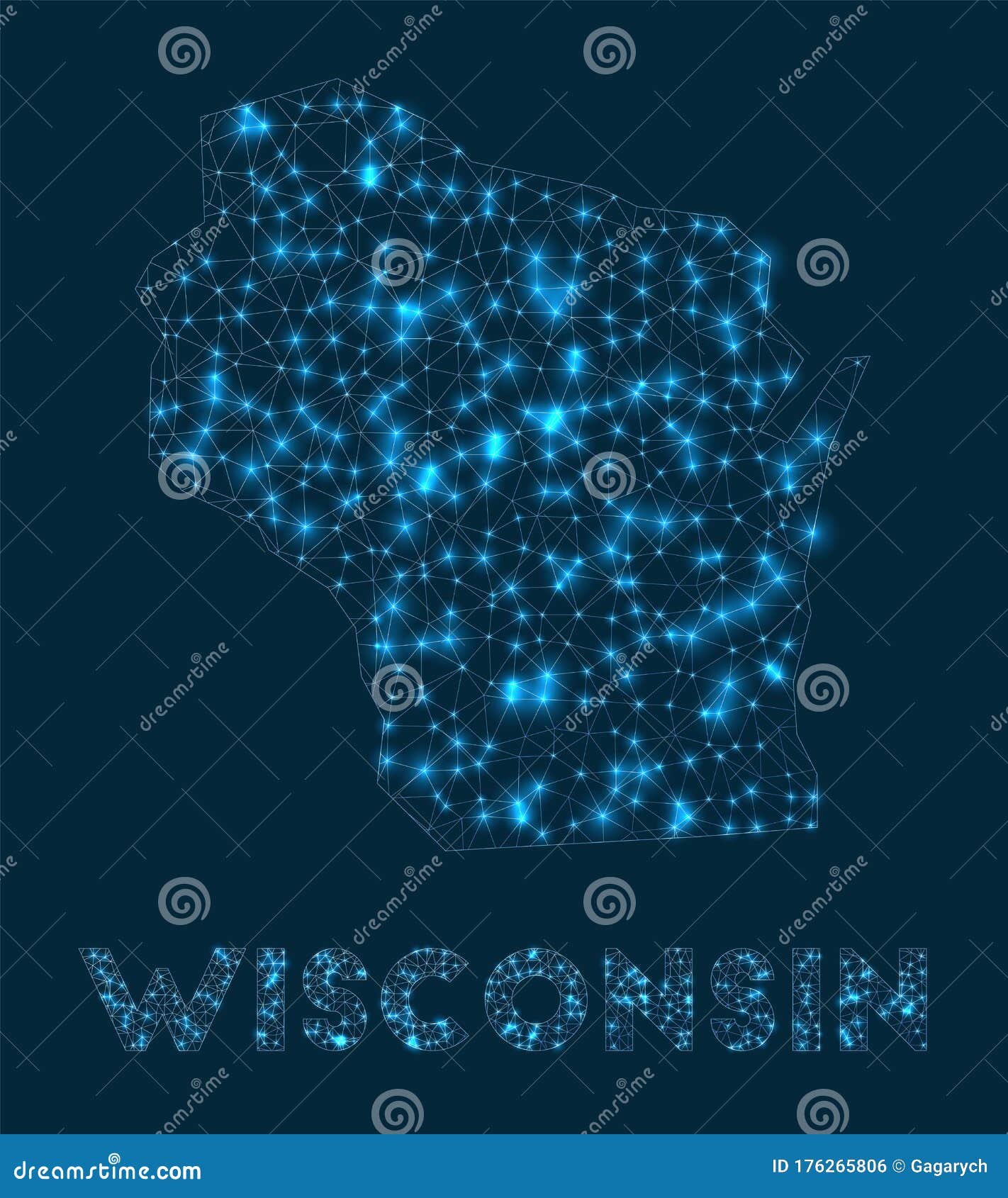 Wisconsin network map. stock vector. Illustration of patriotic - 176265806