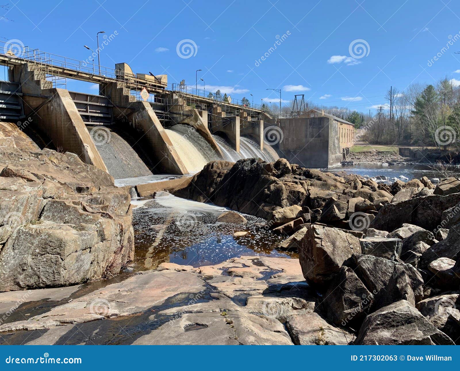 Wisconsin River Dam stock image. Image of power, water - 217302063