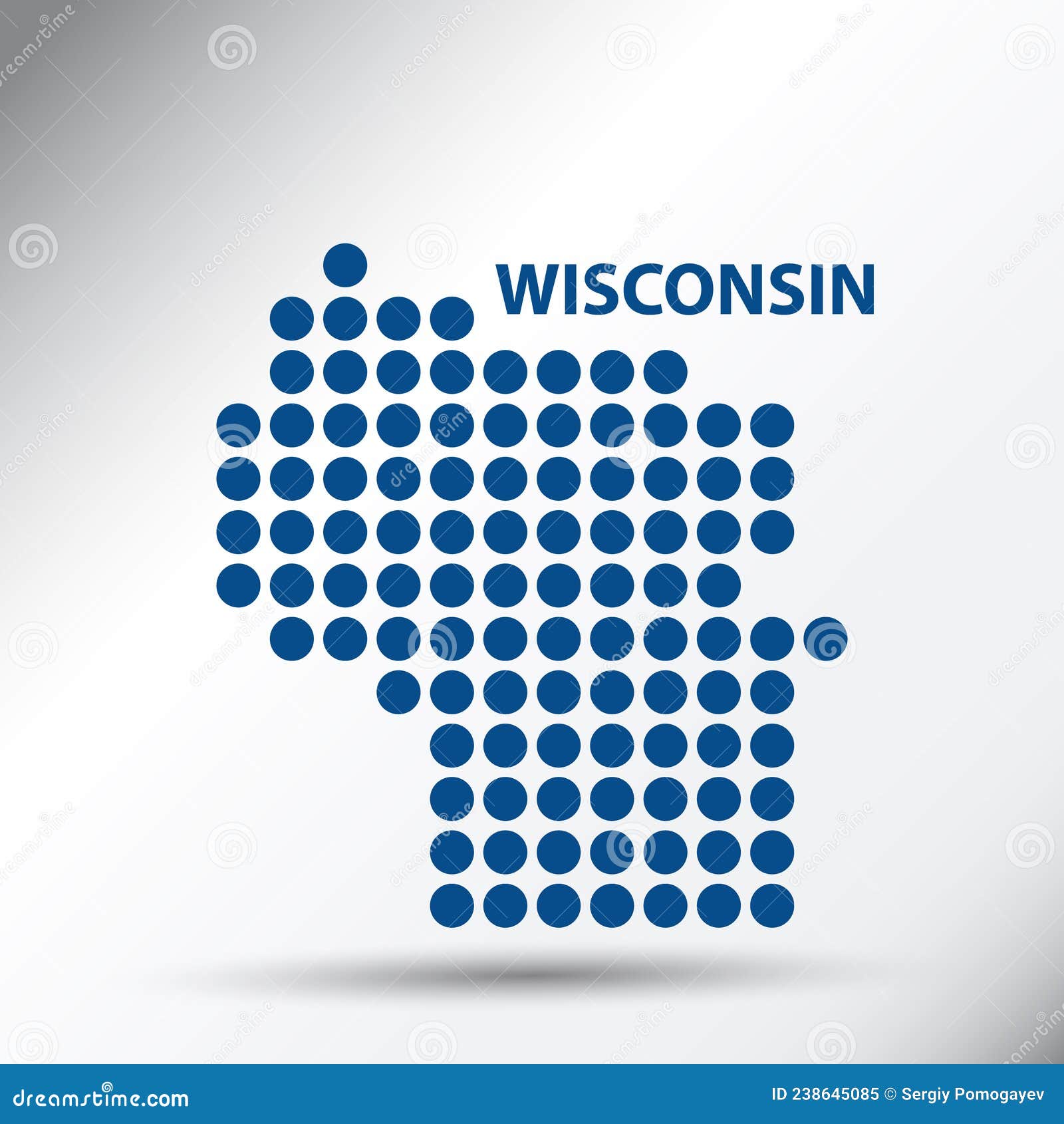 Wisconsin State Abstract Dotted Map Stock Vector - Illustration of ...