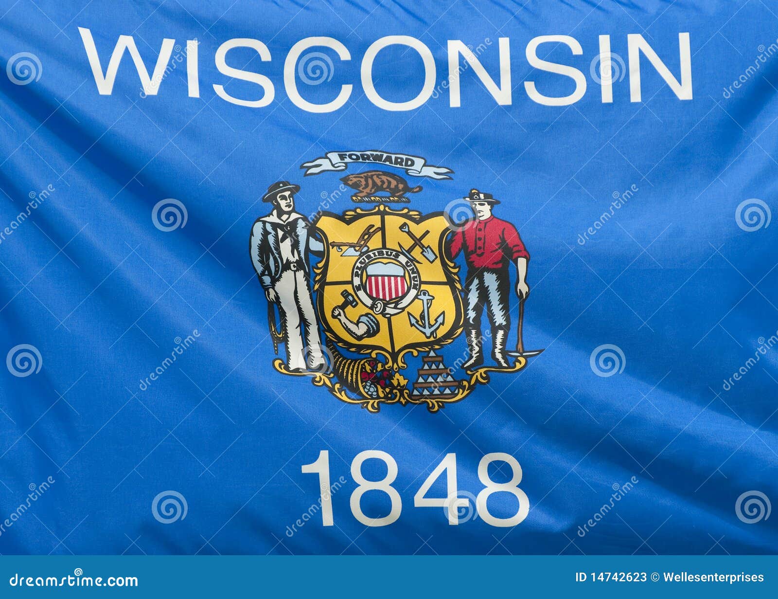 Wisconsin State Flag stock image. Image of madison, travel - 14742623