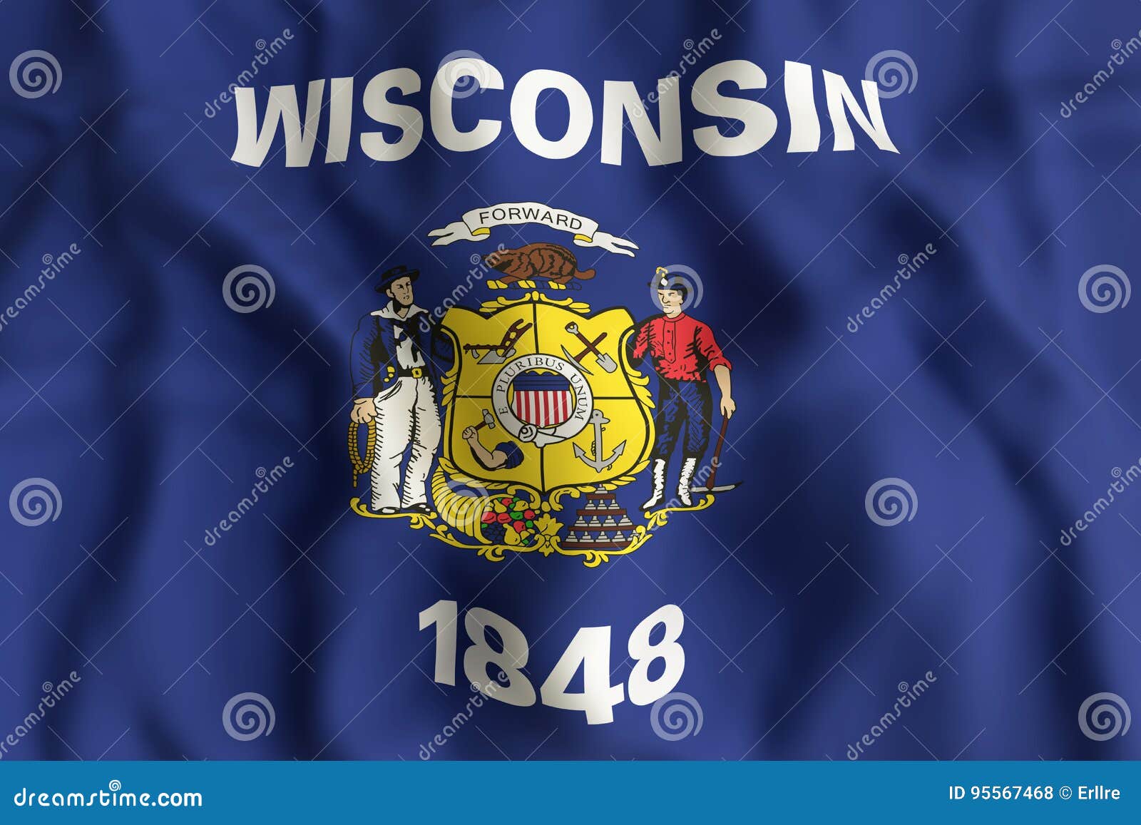 Wisconsin State flag stock illustration. Illustration of wisconsinite ...