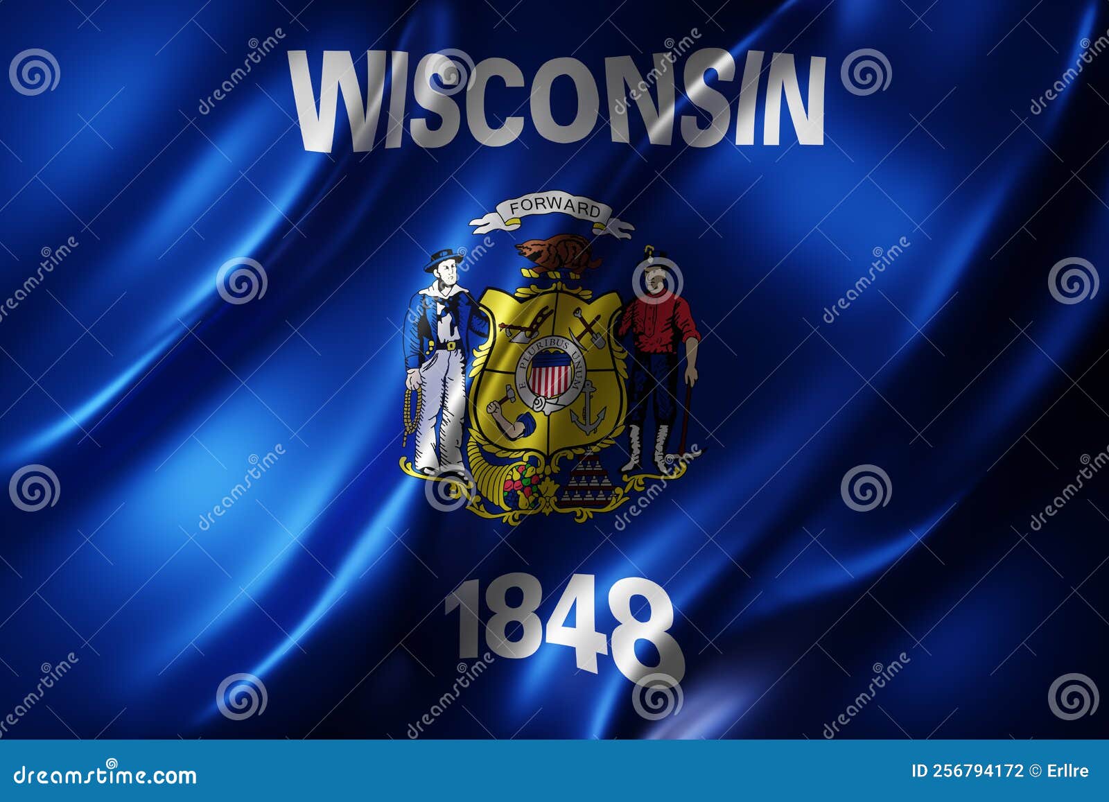 Wisconsin State flag stock illustration. Illustration of american ...