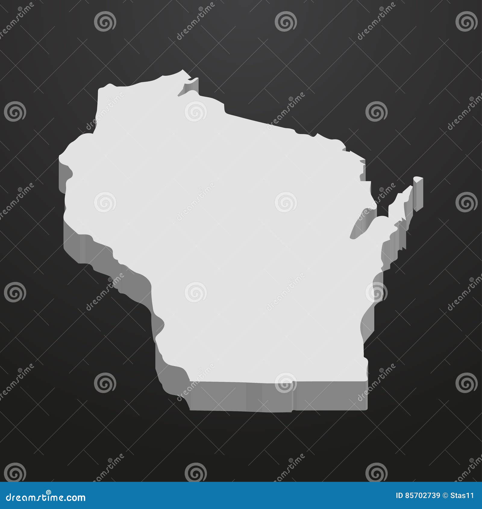 Wisconsin US State Vector Map Isolated On White Background. High ...
