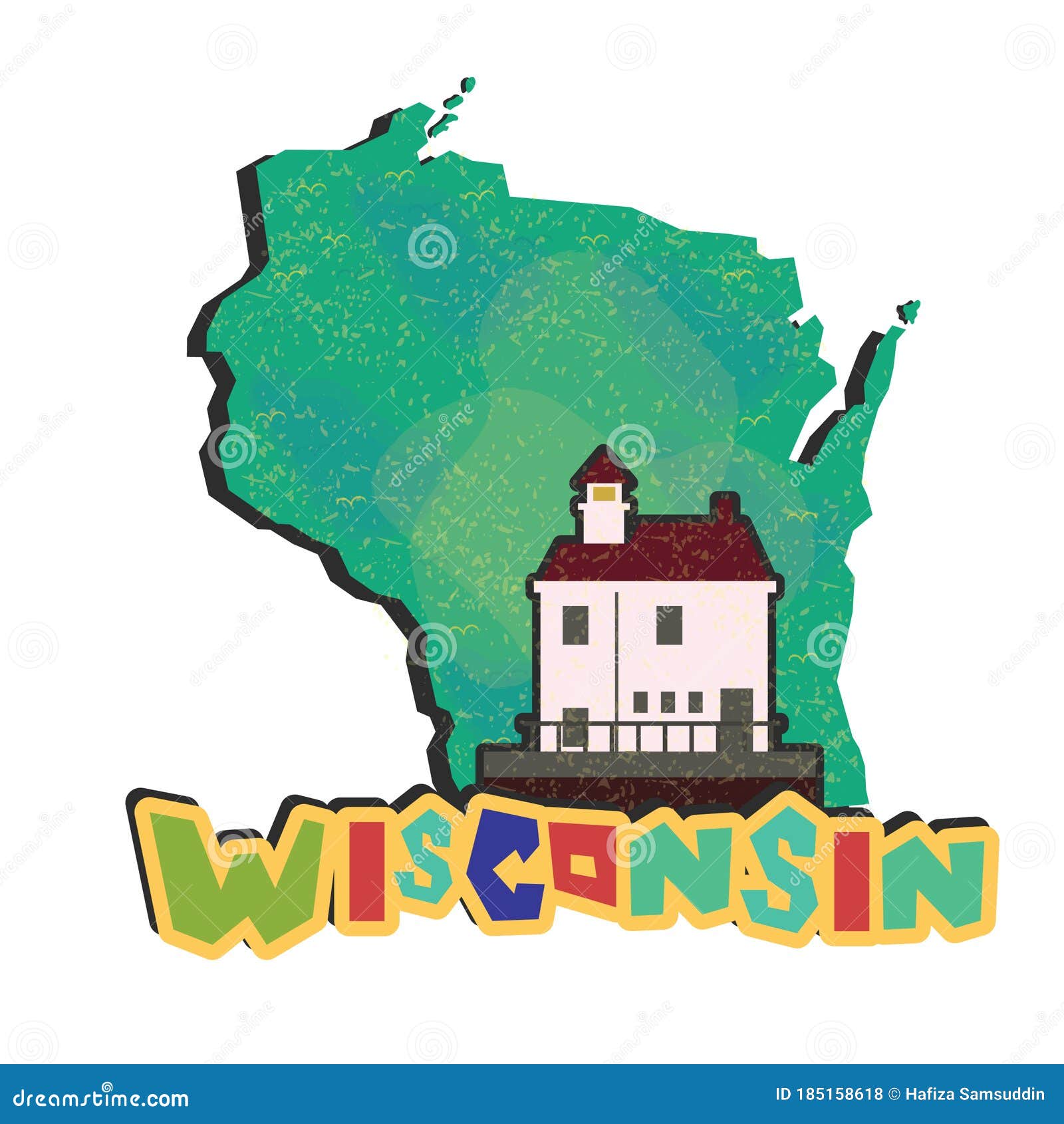 Wisconsin State Map. Vector Illustration Decorative Design Stock Vector ...