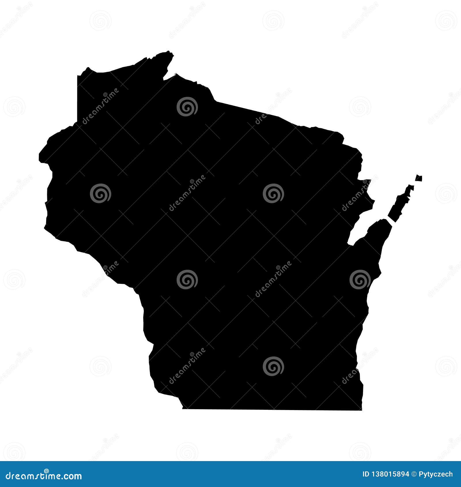 Wisconsin Map Silhouette Vector Illustration | CartoonDealer.com #158212843