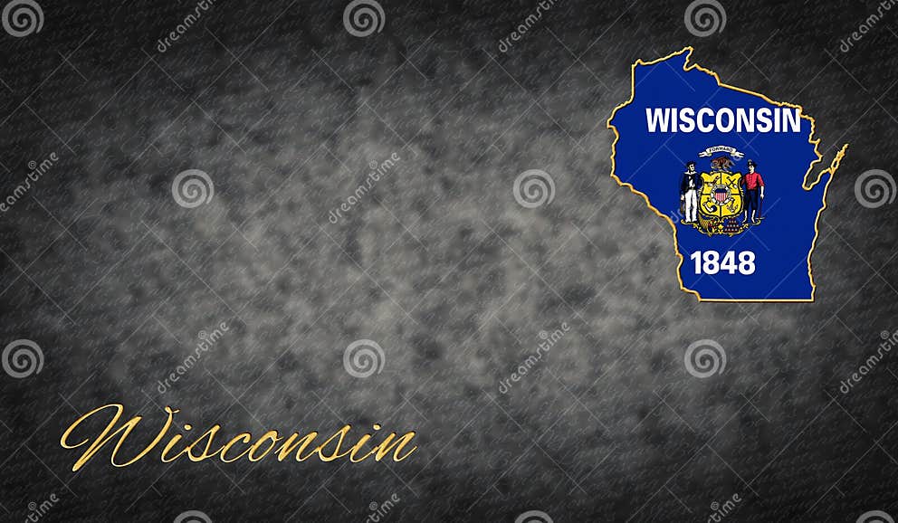 Wisconsin Symbols, Map of Wisconsin Stock Photo - Image of traditions ...