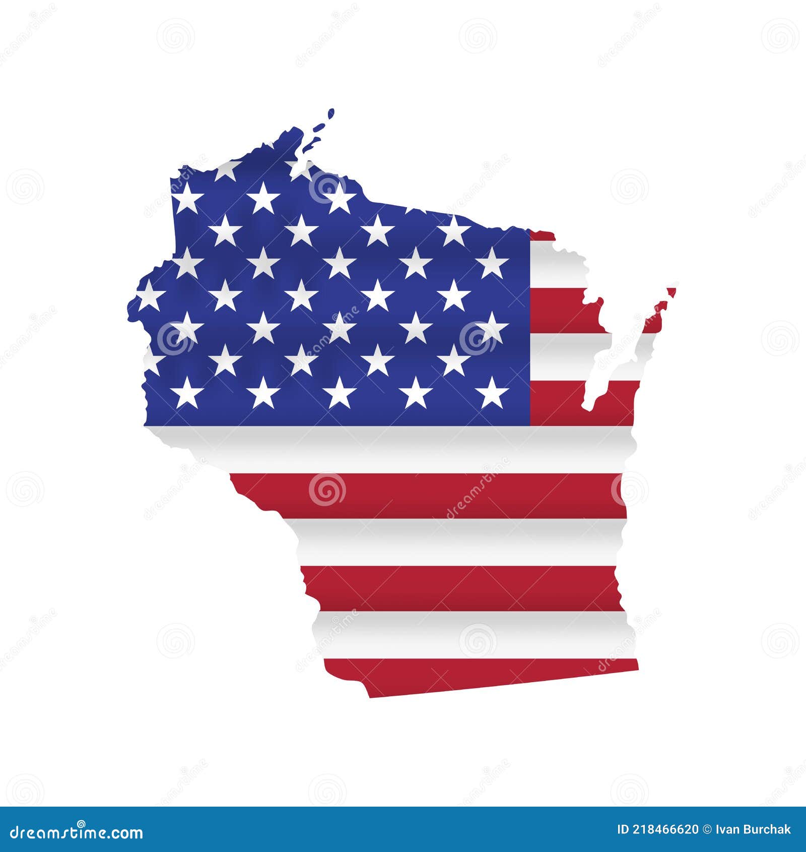 Wisconsin US State Flag Map Vector Isolated Stock Vector - Illustration ...