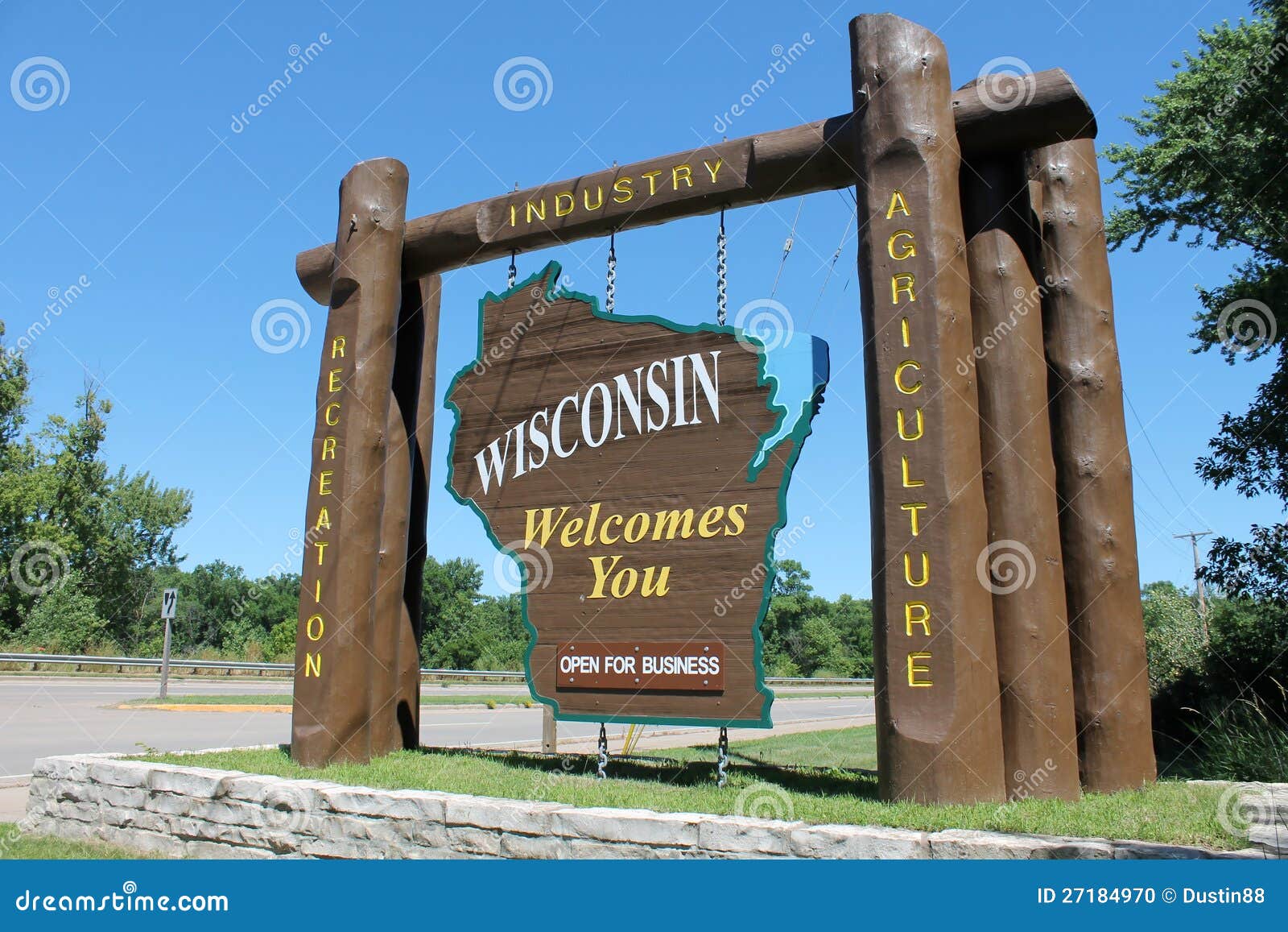 Wisconsin Welcome Sign stock photo. Image of welcome - 27184970