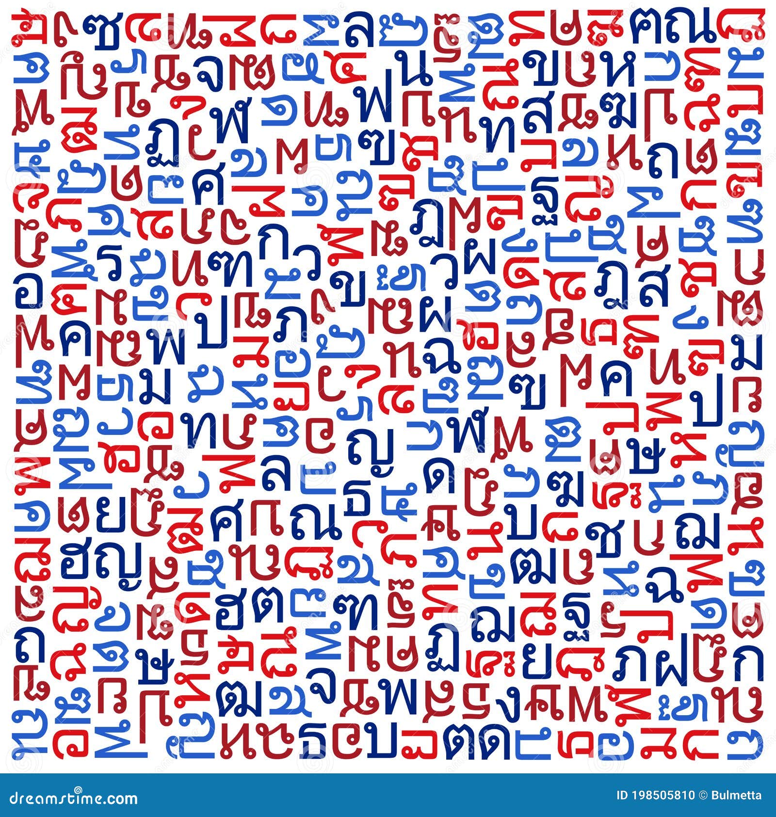 Thai Writing System Background Stock Illustration - Illustration of ...