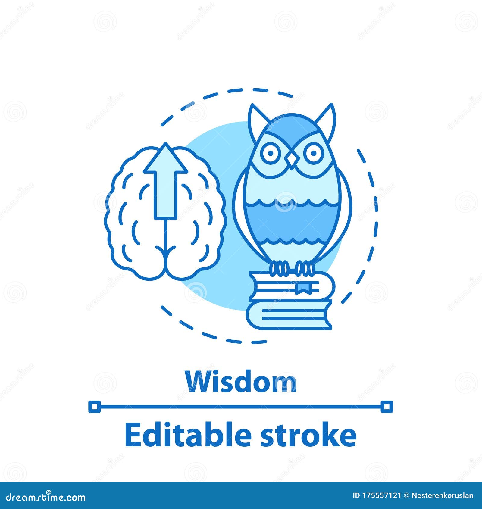 Wisdom concept icon stock vector. Illustration of book - 175557121