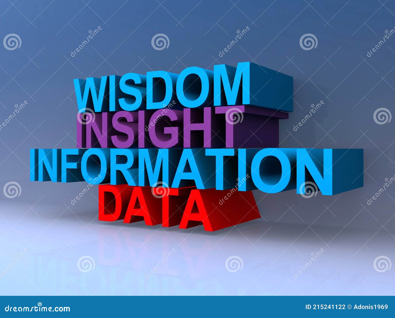 Wisdom Insight Information Data on Blue Stock Illustration ...