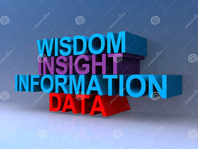 Wisdom Insight Information Data on Blue Stock Illustration ...