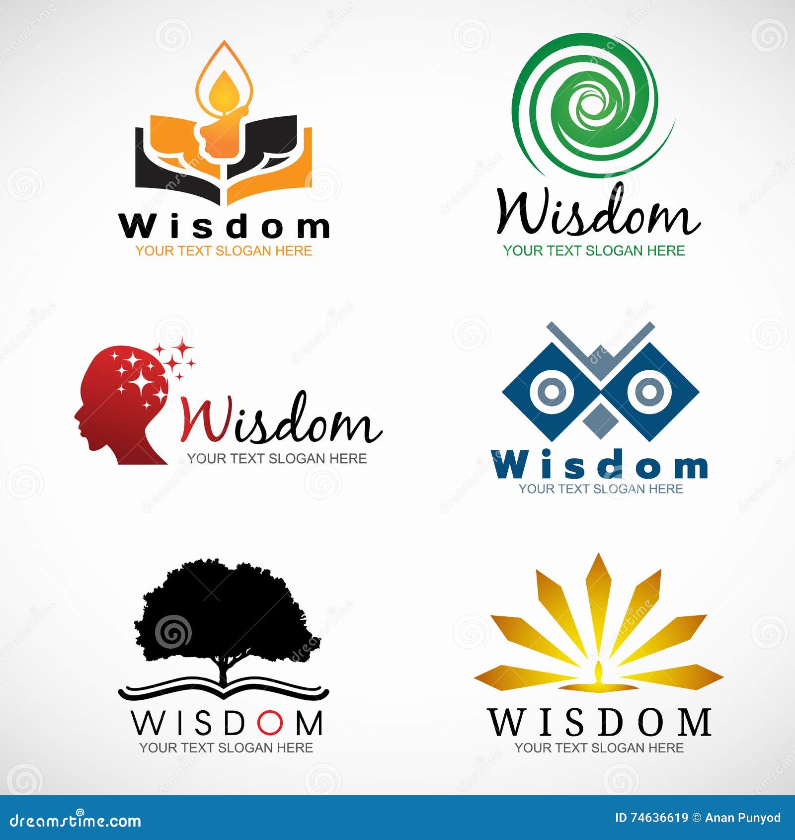 Wisdom and Knowledge Logo Vector Set Design Stock Vector - Illustration ...