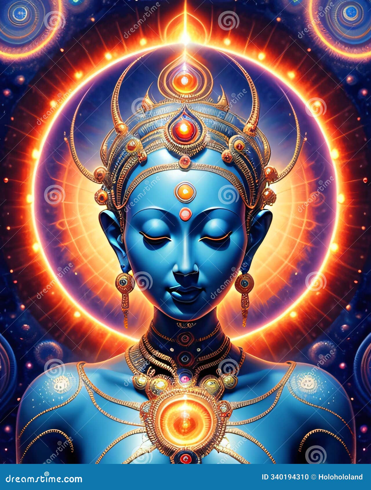 The Wisdom of Meditation. the Backdrop is a Dimension of Shimmering ...