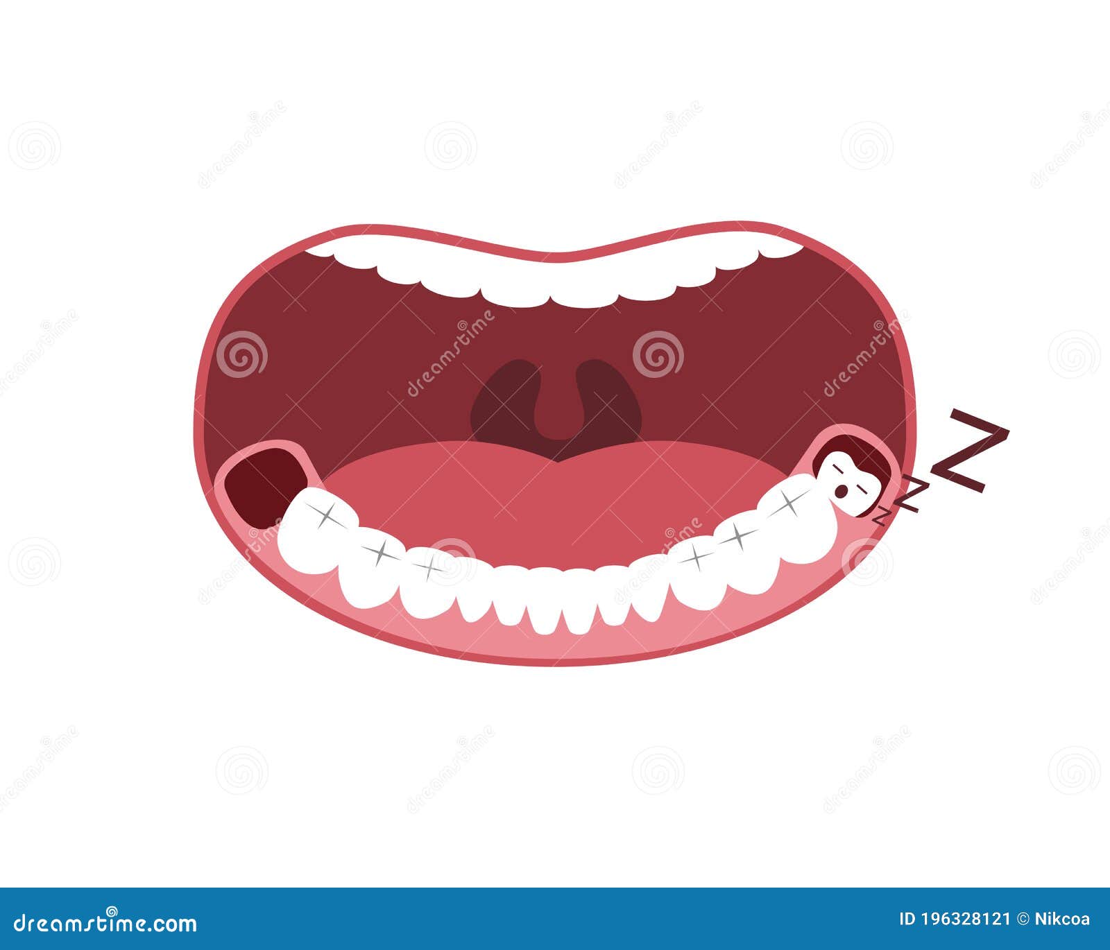 Wisdom teeth. stock illustration. Illustration of design - 196328121