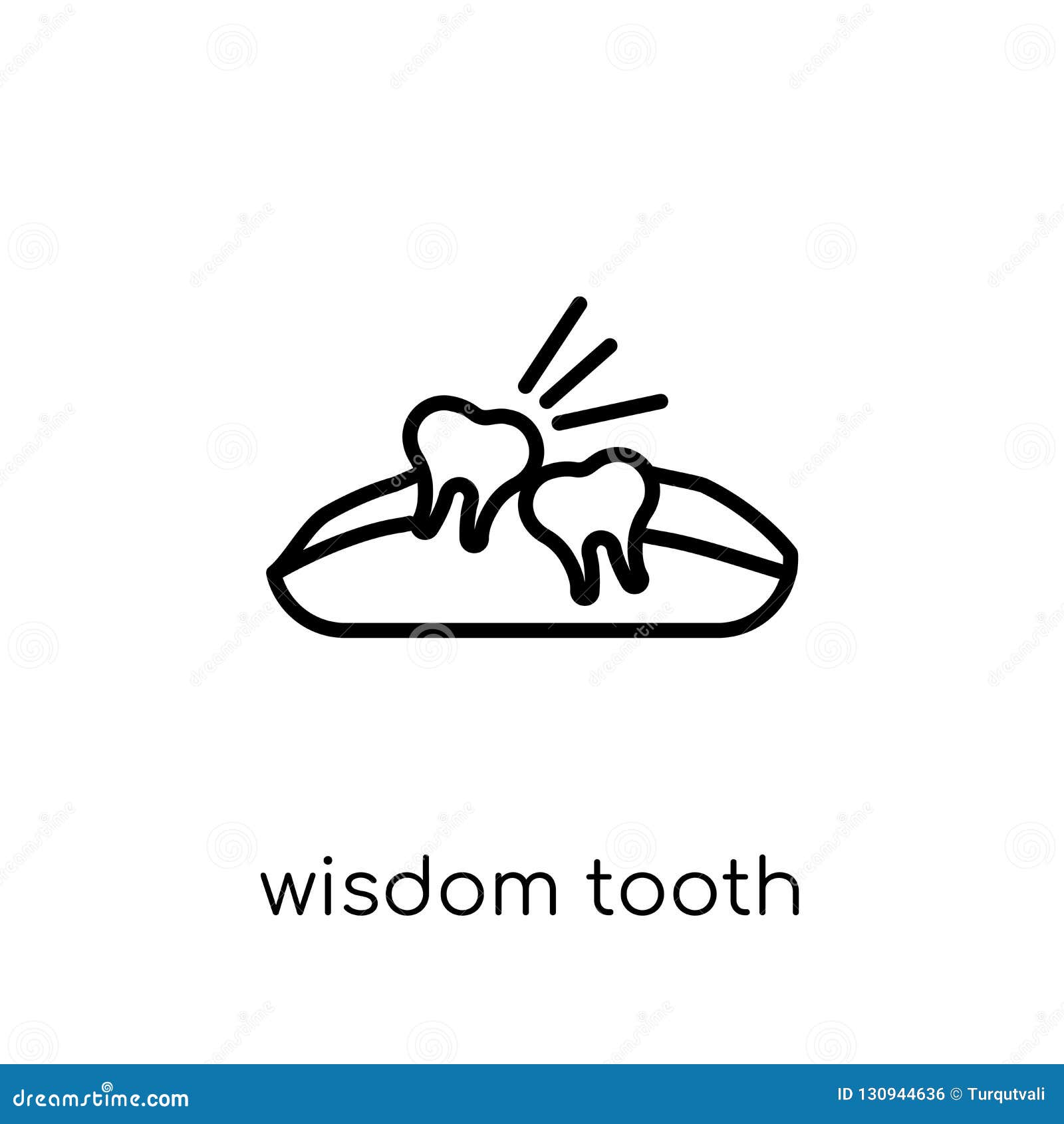 Wisdom Tooth Icon. Trendy Modern Flat Linear Vector Wisdom Tooth Stock ...