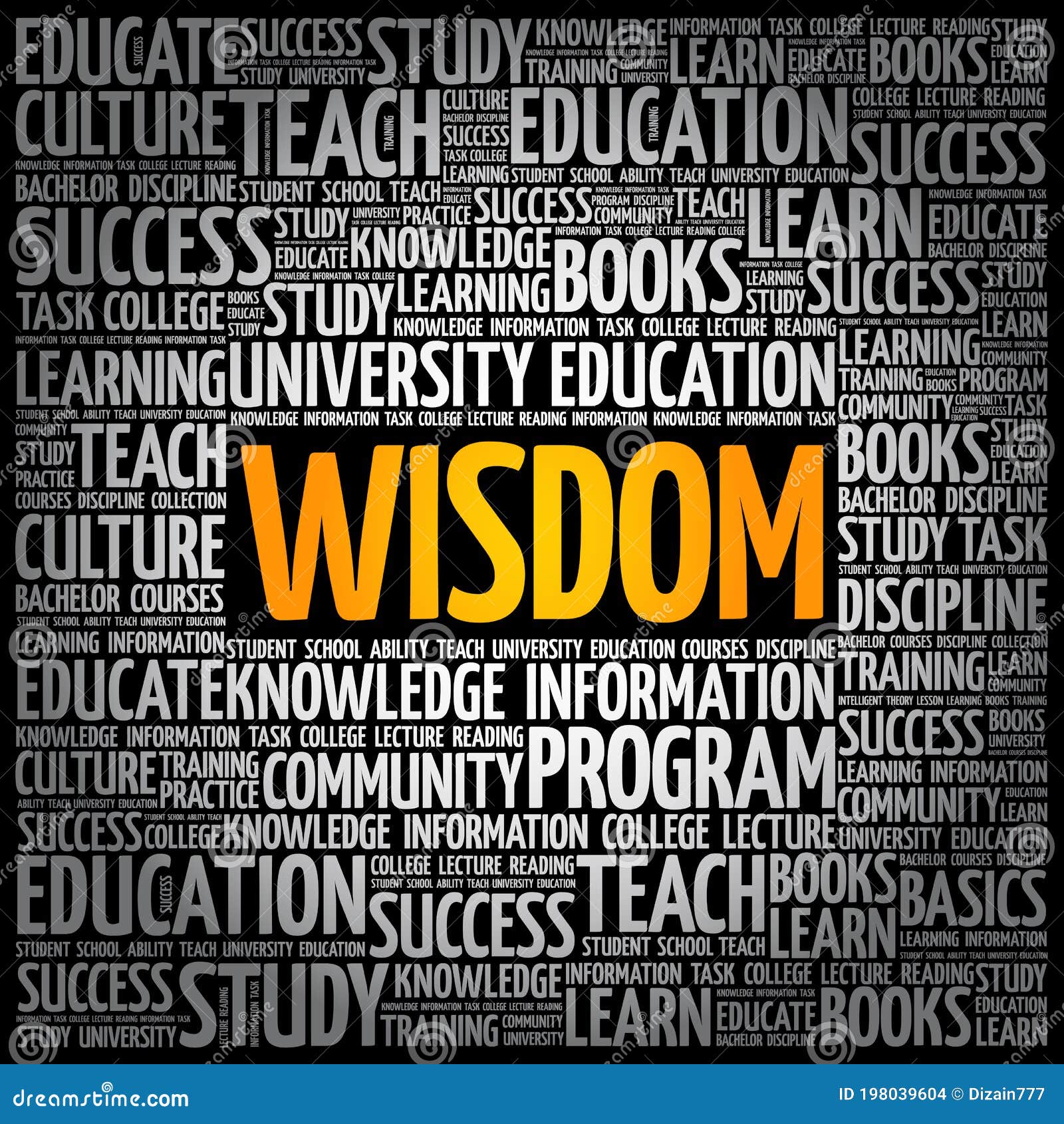 Wisdom word cloud collage stock illustration. Illustration of ...