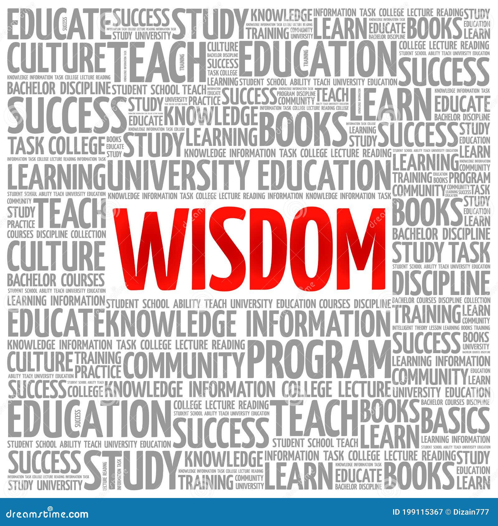 Wisdom word cloud collage stock illustration. Illustration of page ...