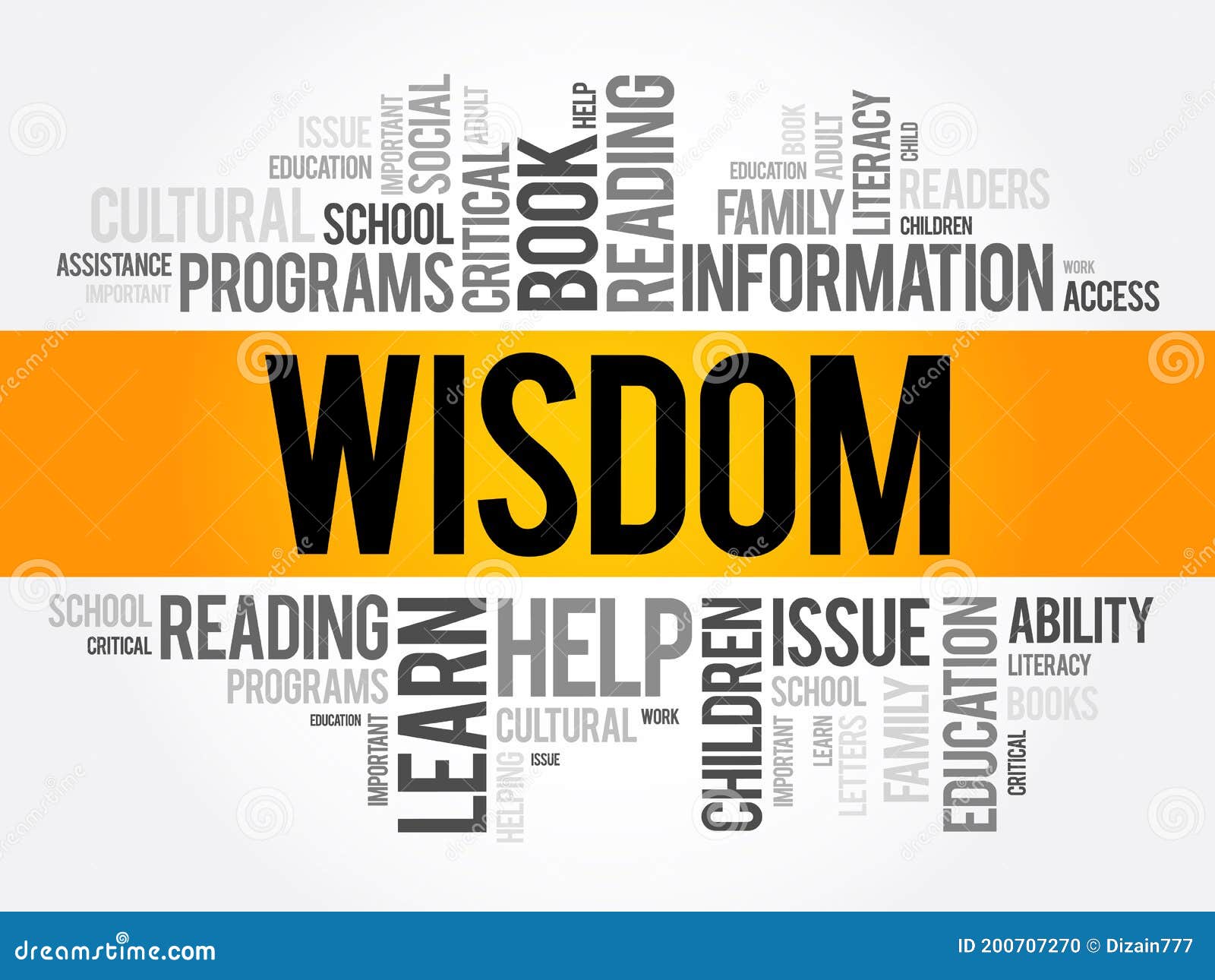 Wisdom word cloud collage stock illustration. Illustration of ...