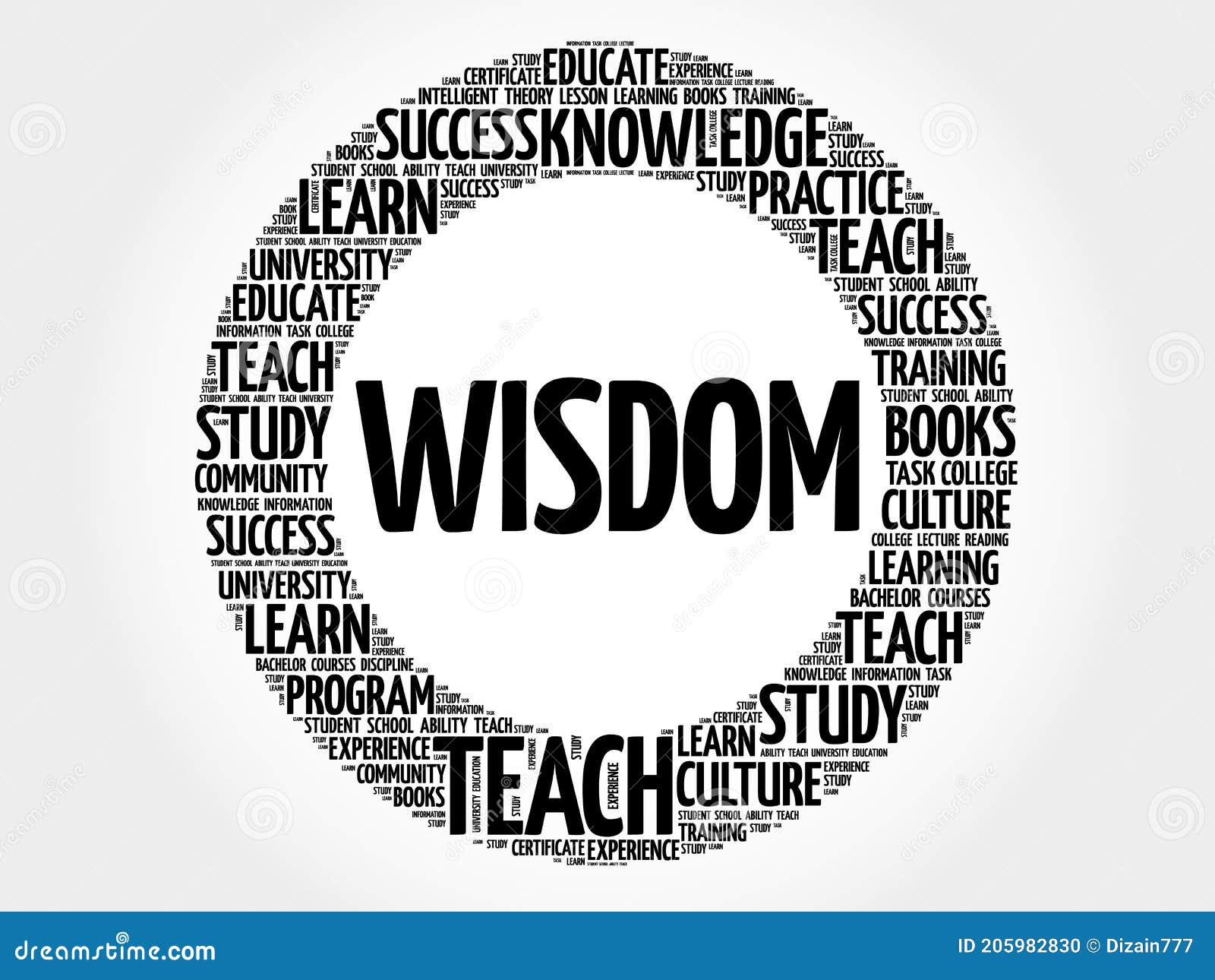 Wisdom word cloud stock illustration. Illustration of human - 205982830