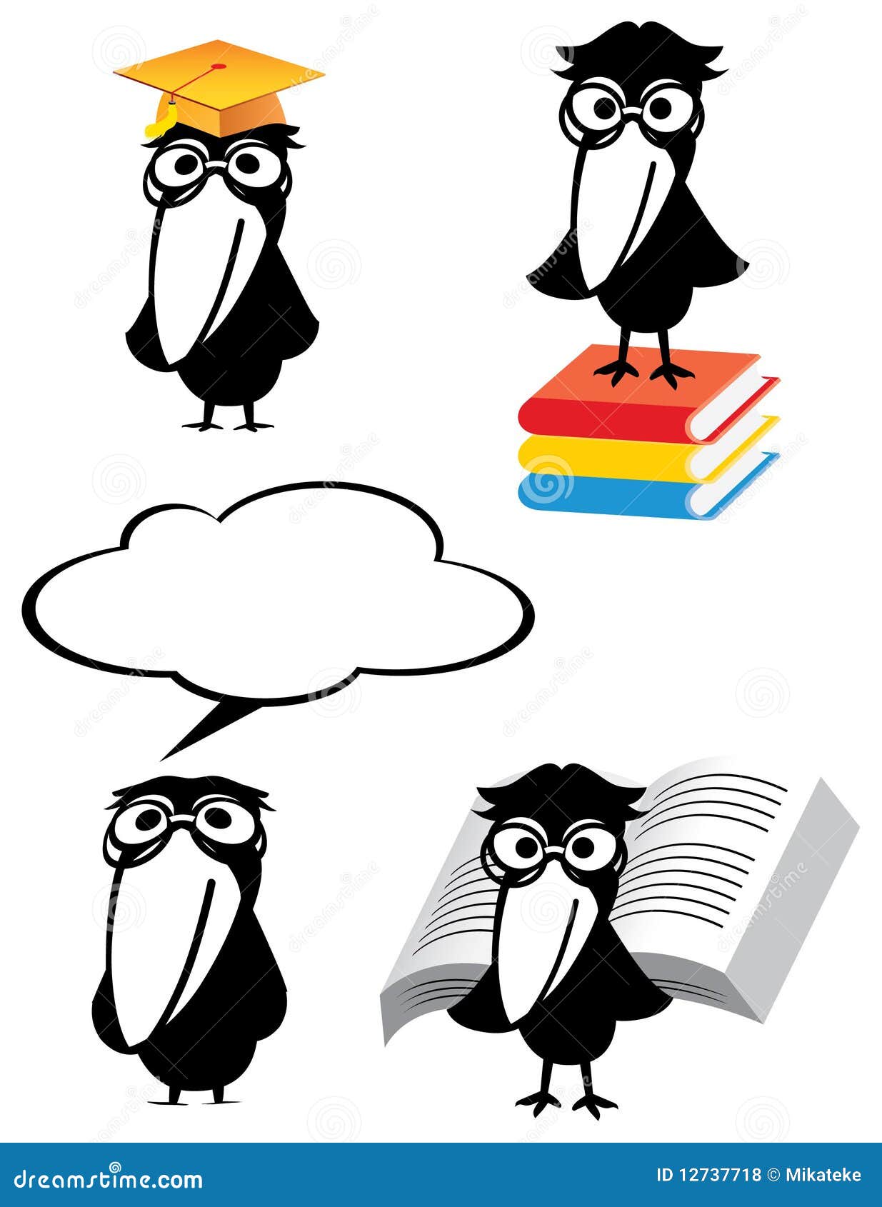Wise bird cartoon stock vector. Illustration of graphic - 12737718