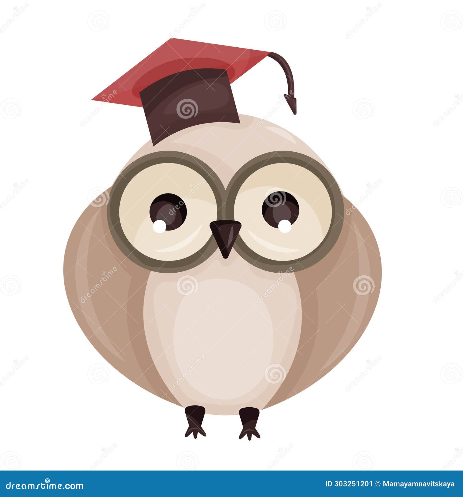 Wise Brown Owl, Cute Bird Teacher Cartoon Character Teaching Math At School Vector Illustration ...