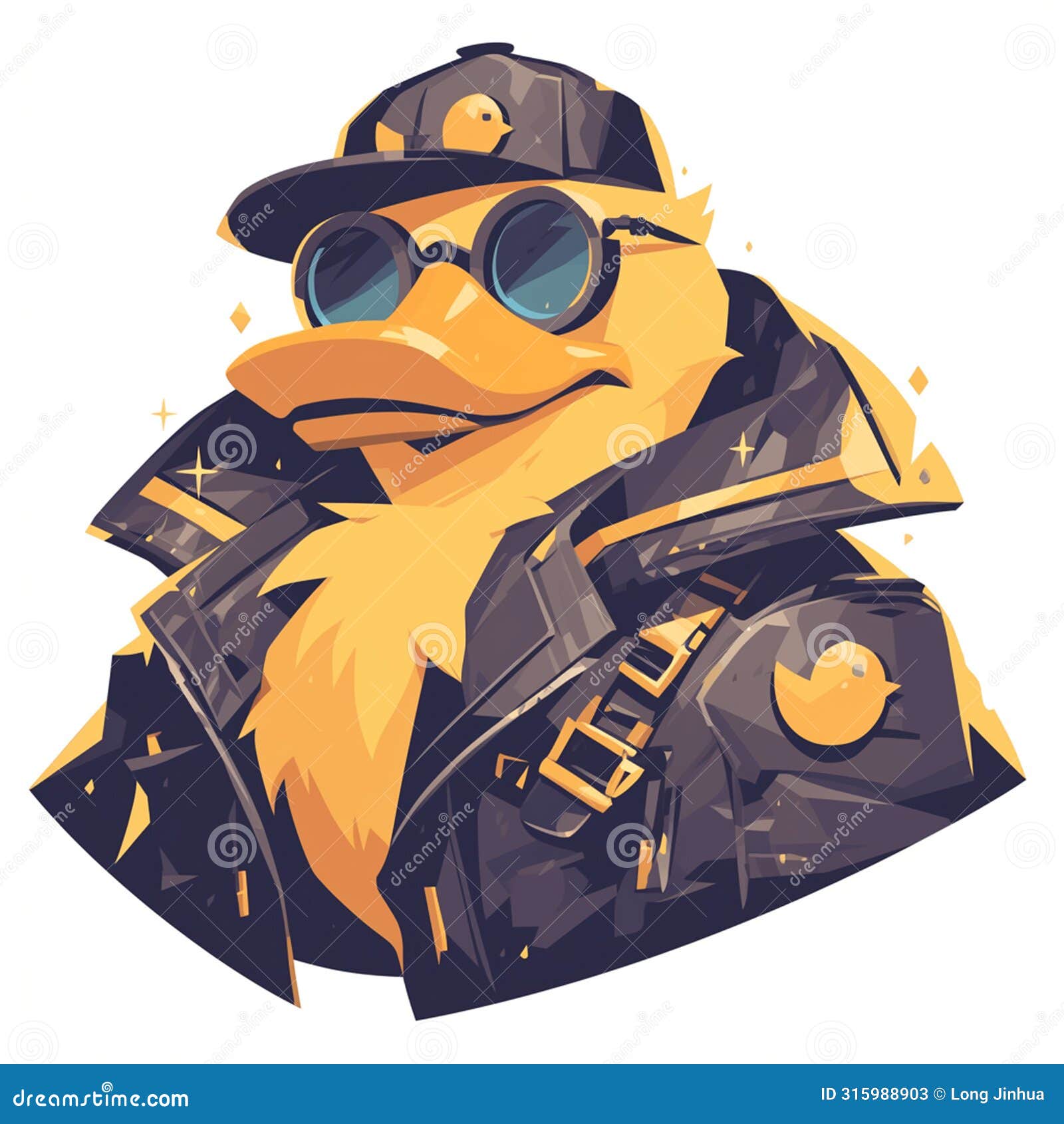 A Wise Duck Software Engineer Cartoon Style Stock Vector - Illustration ...