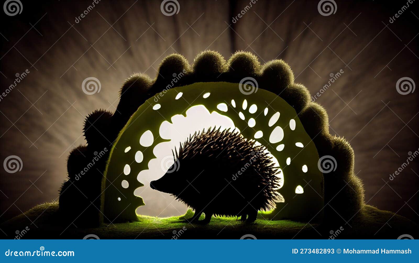 Wise Hedgehog Silhouette, Made with Generative AI Stock Illustration ...