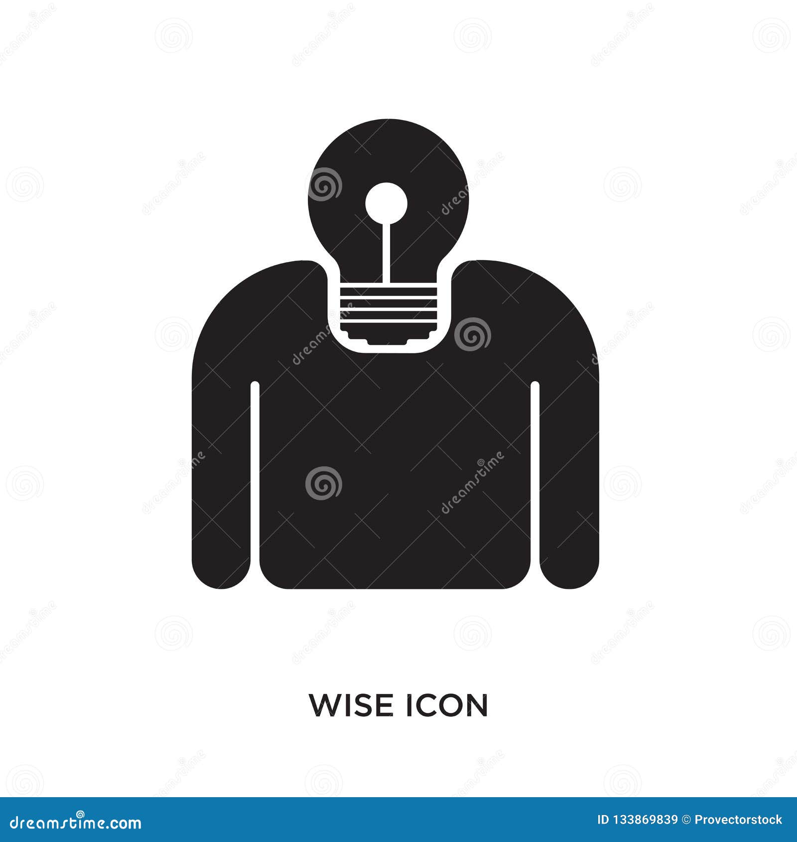 Wise icon stock vector. Illustration of white, face - 133869839