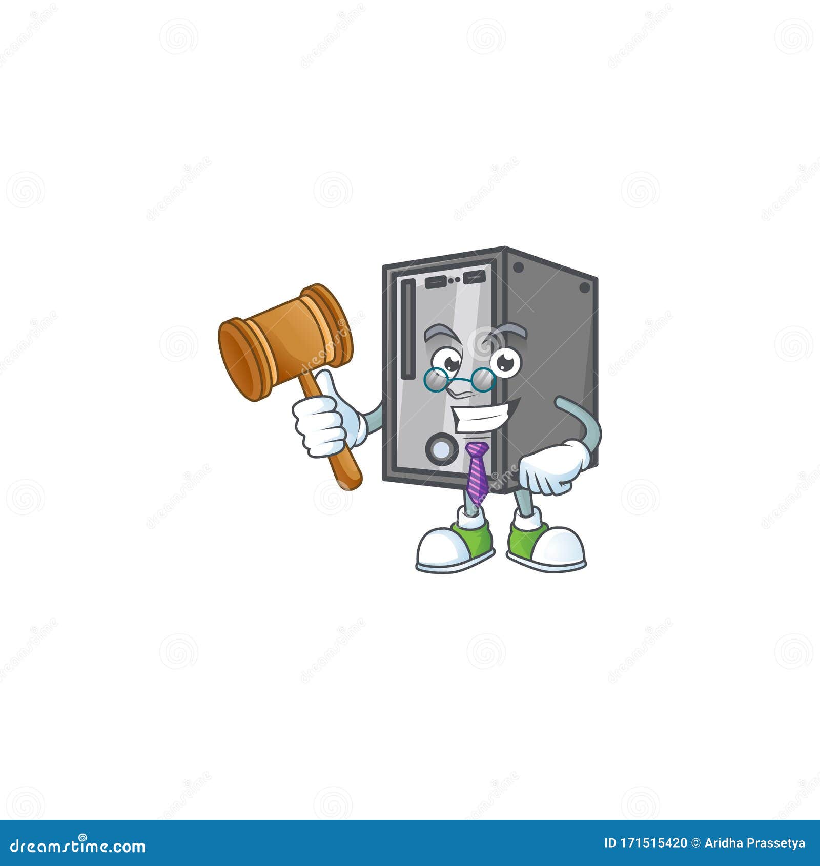 A Wise Judge CPU in Comic Strip Character Design Stock Vector ...
