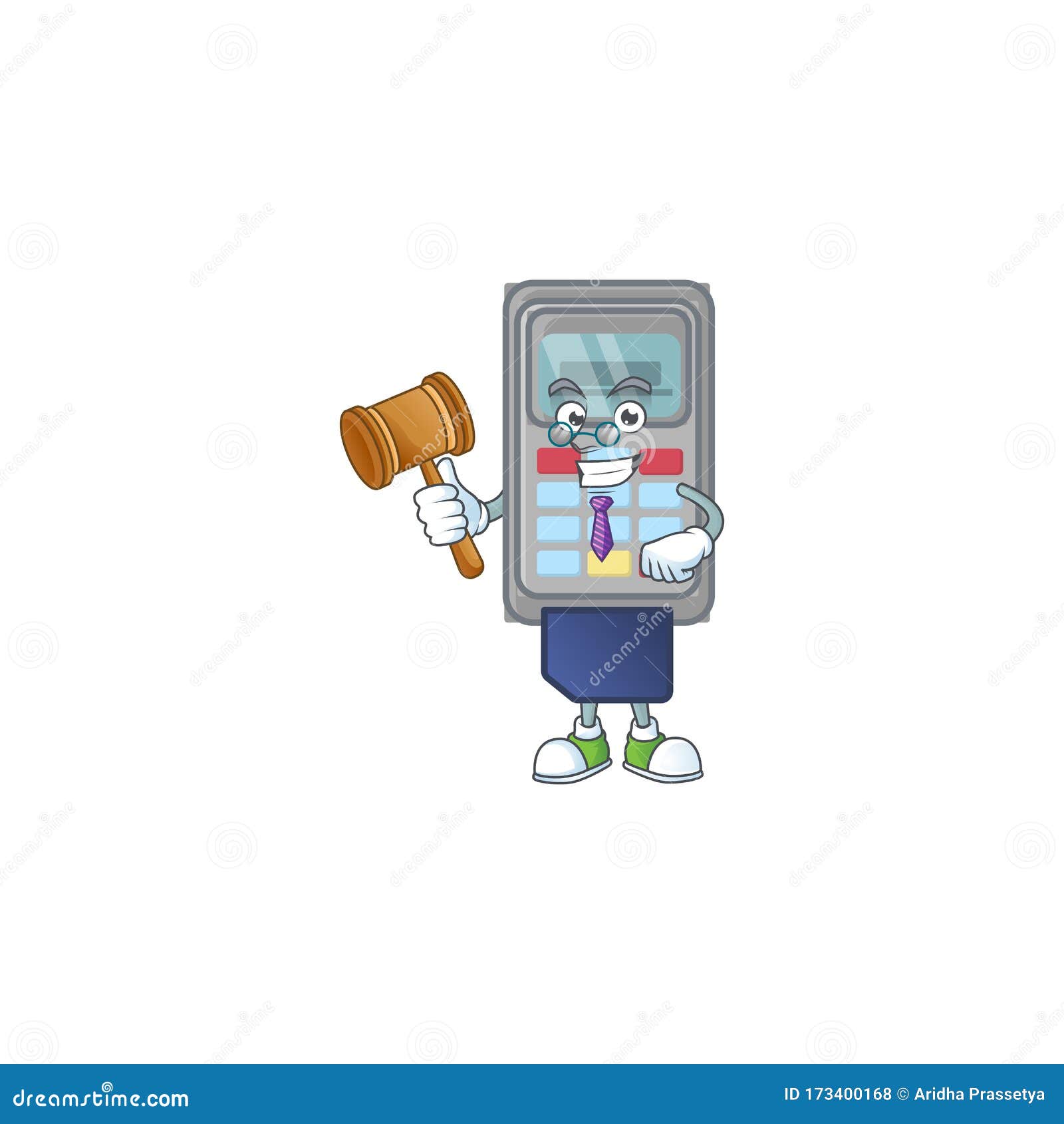A Wise Judge POS Machine in Comic Strip Character Design Stock Vector ...
