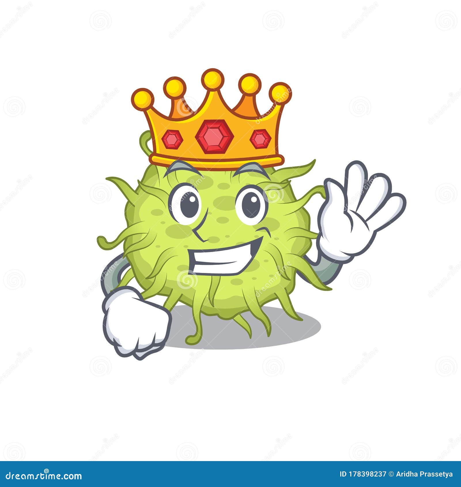 A Wise King of Bacteria Coccus Mascot Design Style Stock Vector ...
