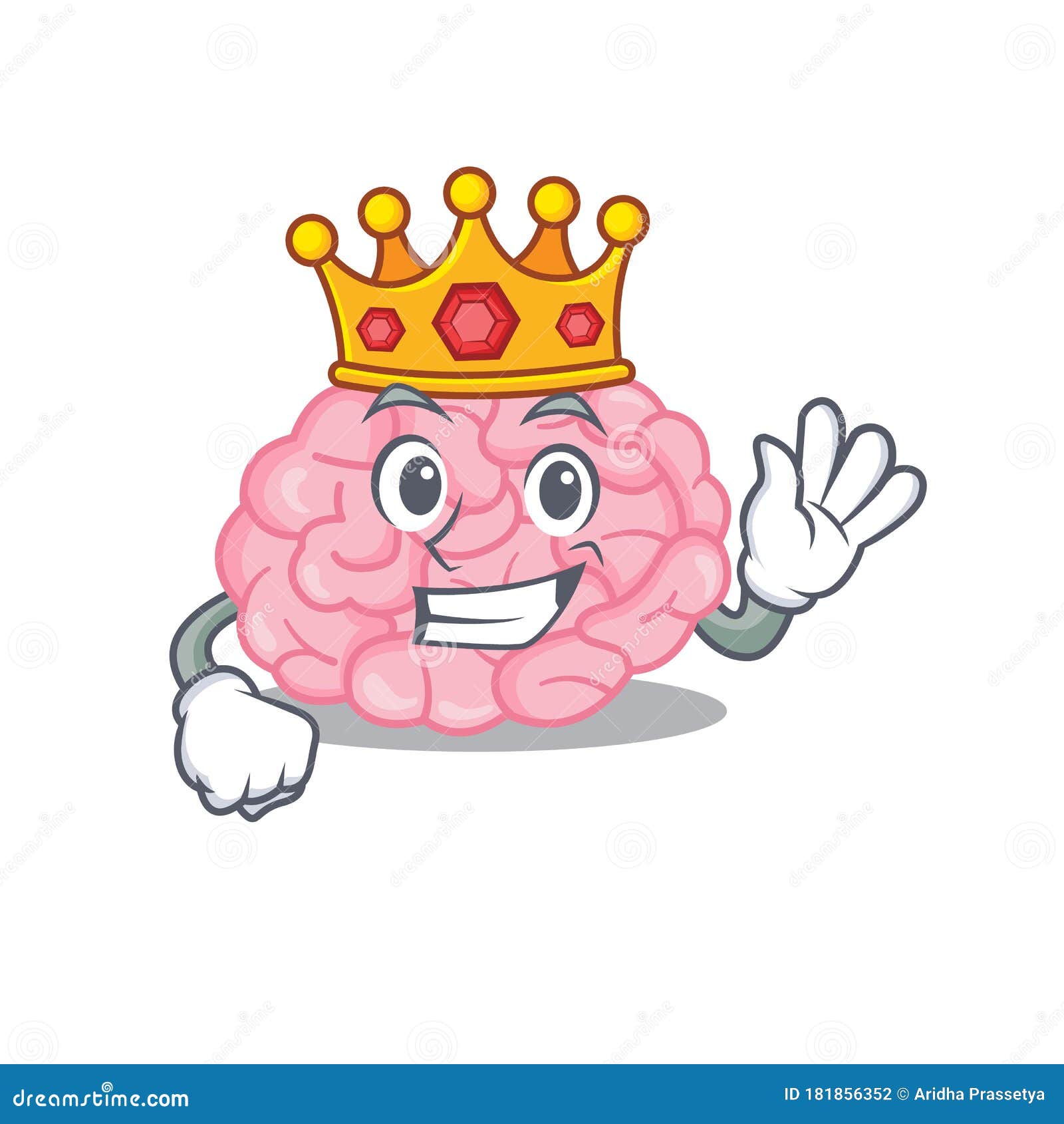 A Wise King of Human Brain Mascot Design Style Stock Vector ...